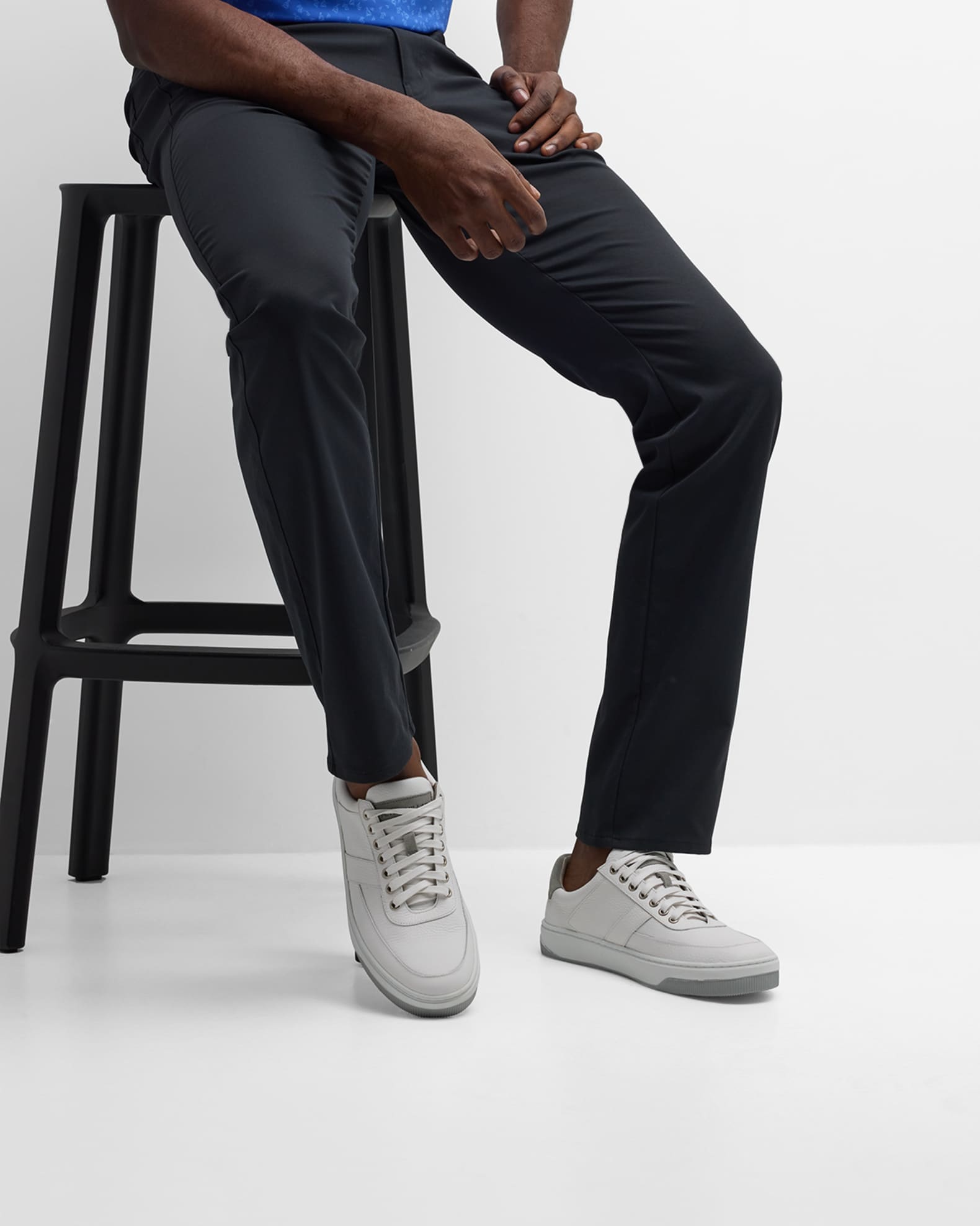 Peter Millar Men's Vantage Pebble Grain Leather Low-Top Sneakers ...
