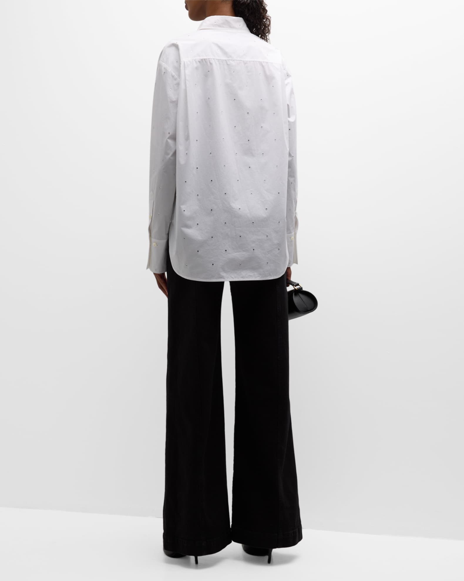 FRAME The Oversized Rhinestone-Embellished Shirt | Neiman Marcus