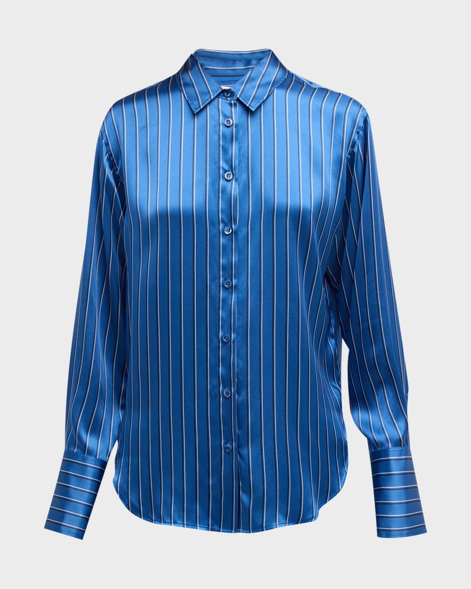 FRAME The Standard Silk Button-Front Shirt | Neiman Marcus