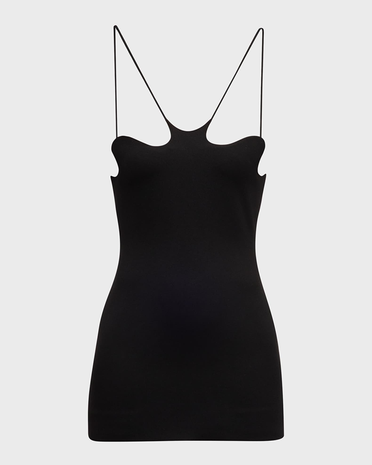 MONOT Wave-Neck Halter Mini Dress | Neiman Marcus