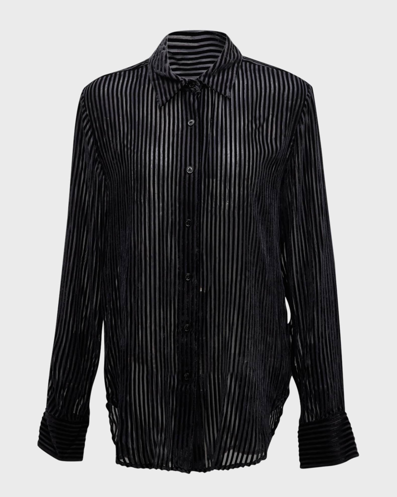 Rag & Bone Lila Button-Front Burnout Shirt | Neiman Marcus