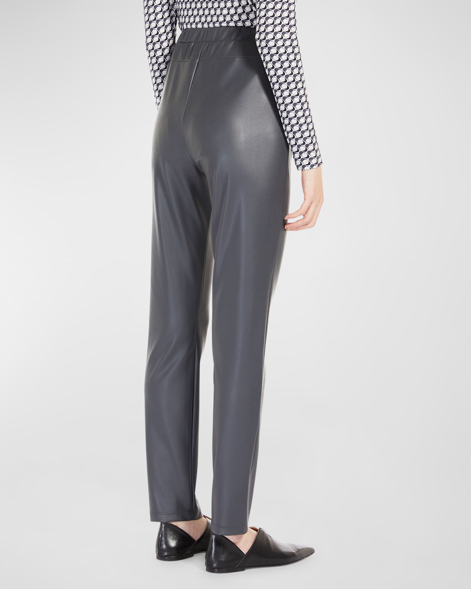Max Mara Leisure Cropped Straight-Leg Faux Leather Leggings | Neiman Marcus