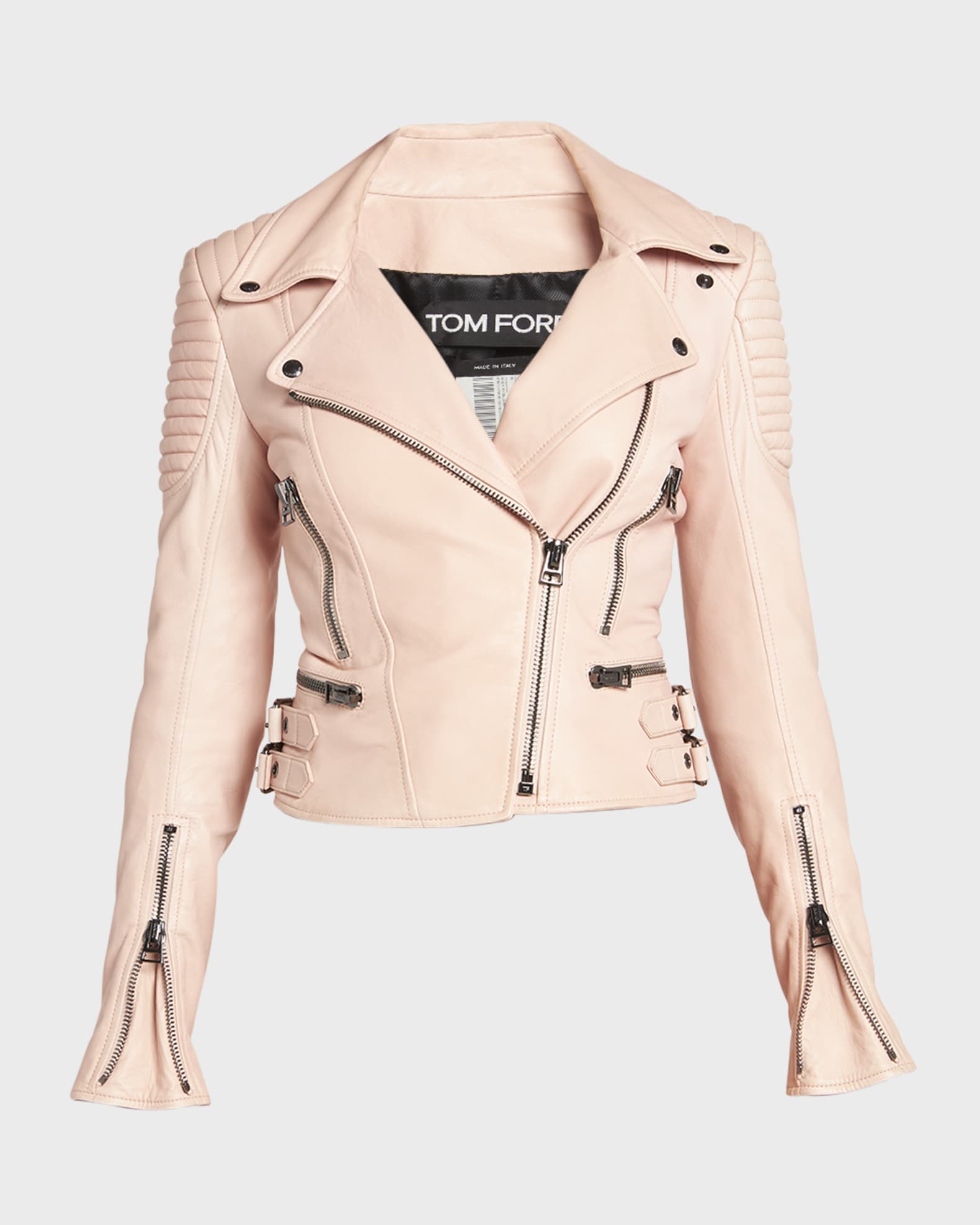 TOM FORD Leather Crop Moto Jacket | Neiman Marcus
