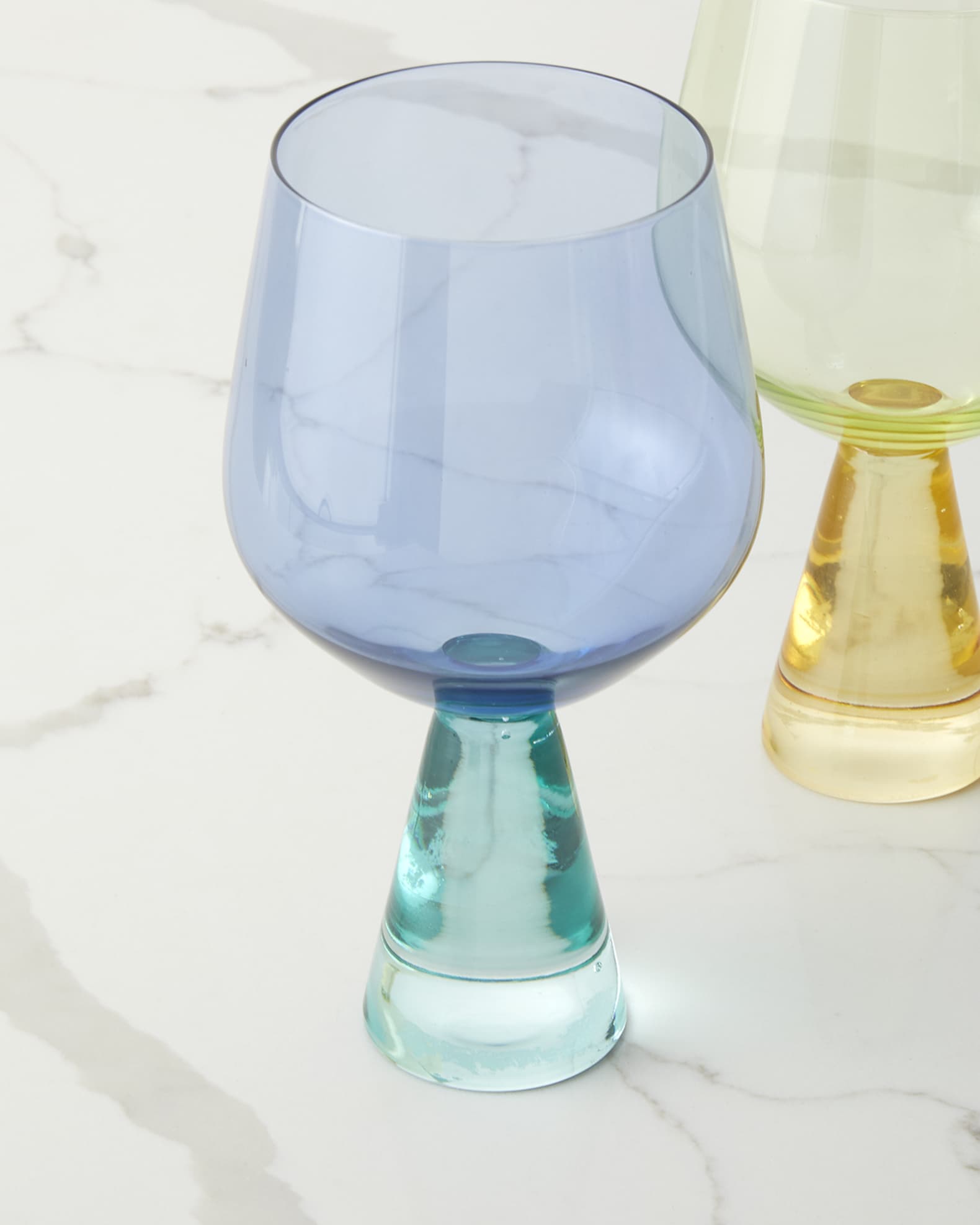 Neiman Marcus Two-Tone Multicolor Wine Glasses, Set of 6 | Neiman Marcus
