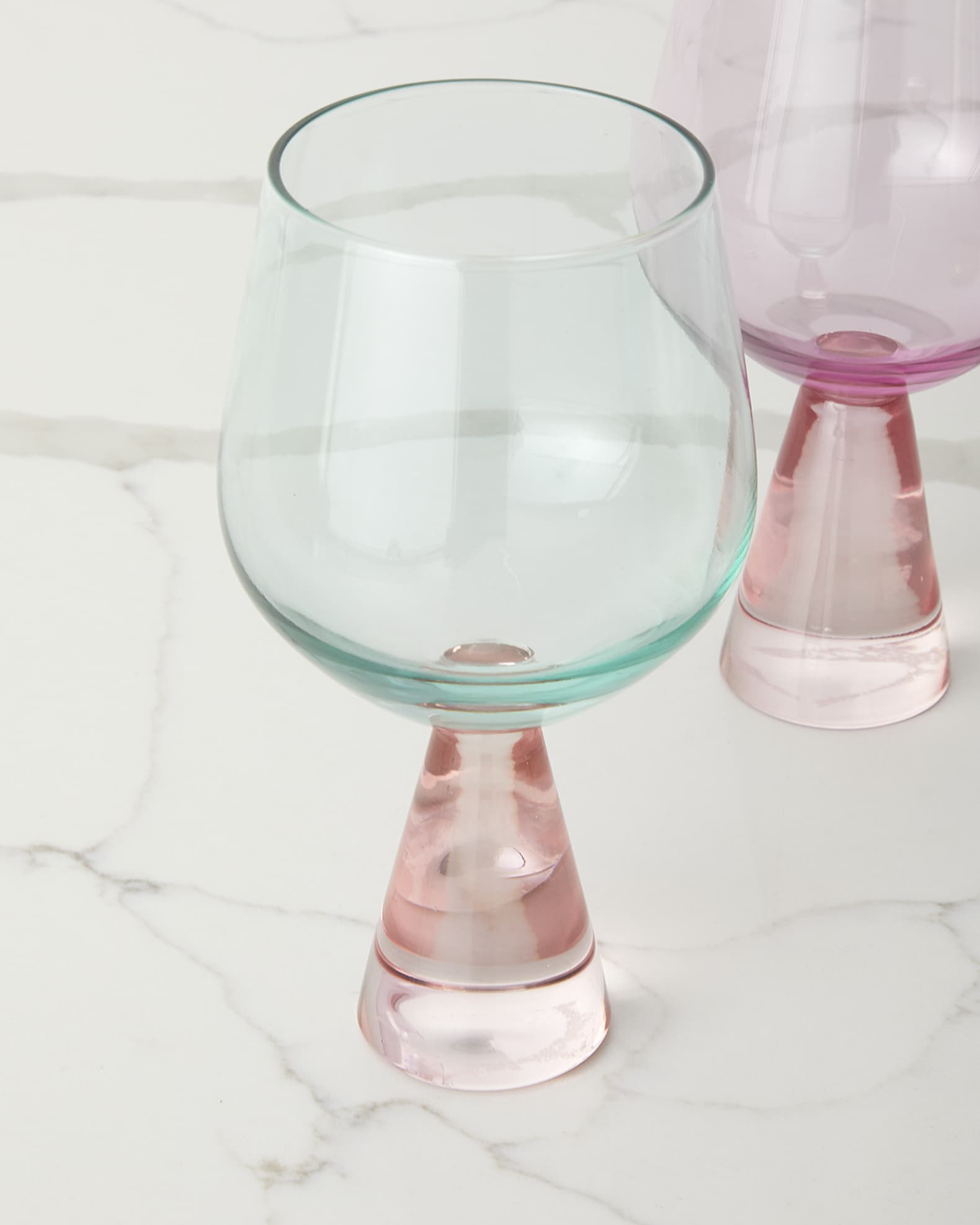 Neiman Marcus Two-Tone Multicolor Wine Glasses, Set of 6 | Neiman Marcus