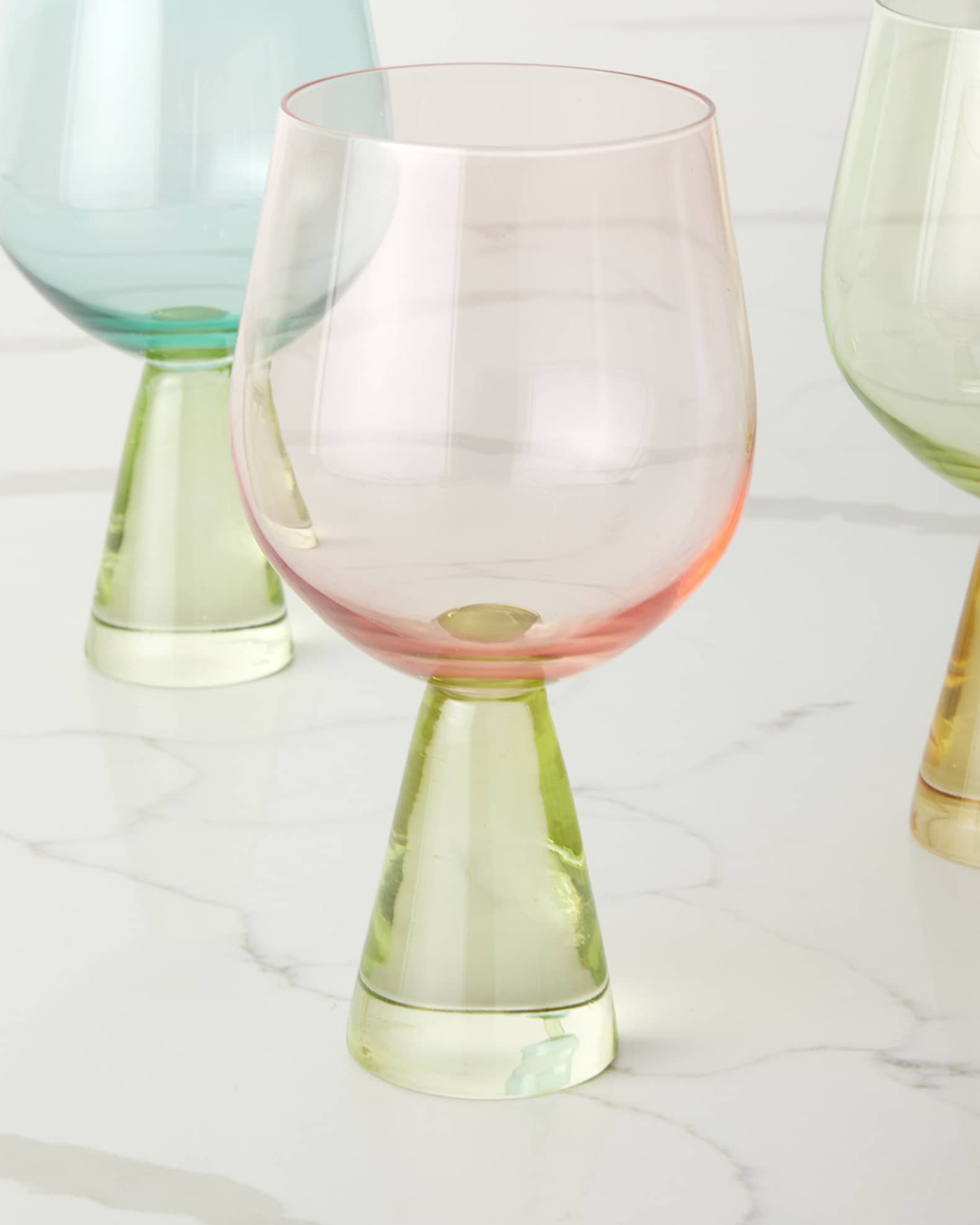 Neiman Marcus Two-Tone Multicolor Wine Glasses, Set of 6 | Neiman Marcus