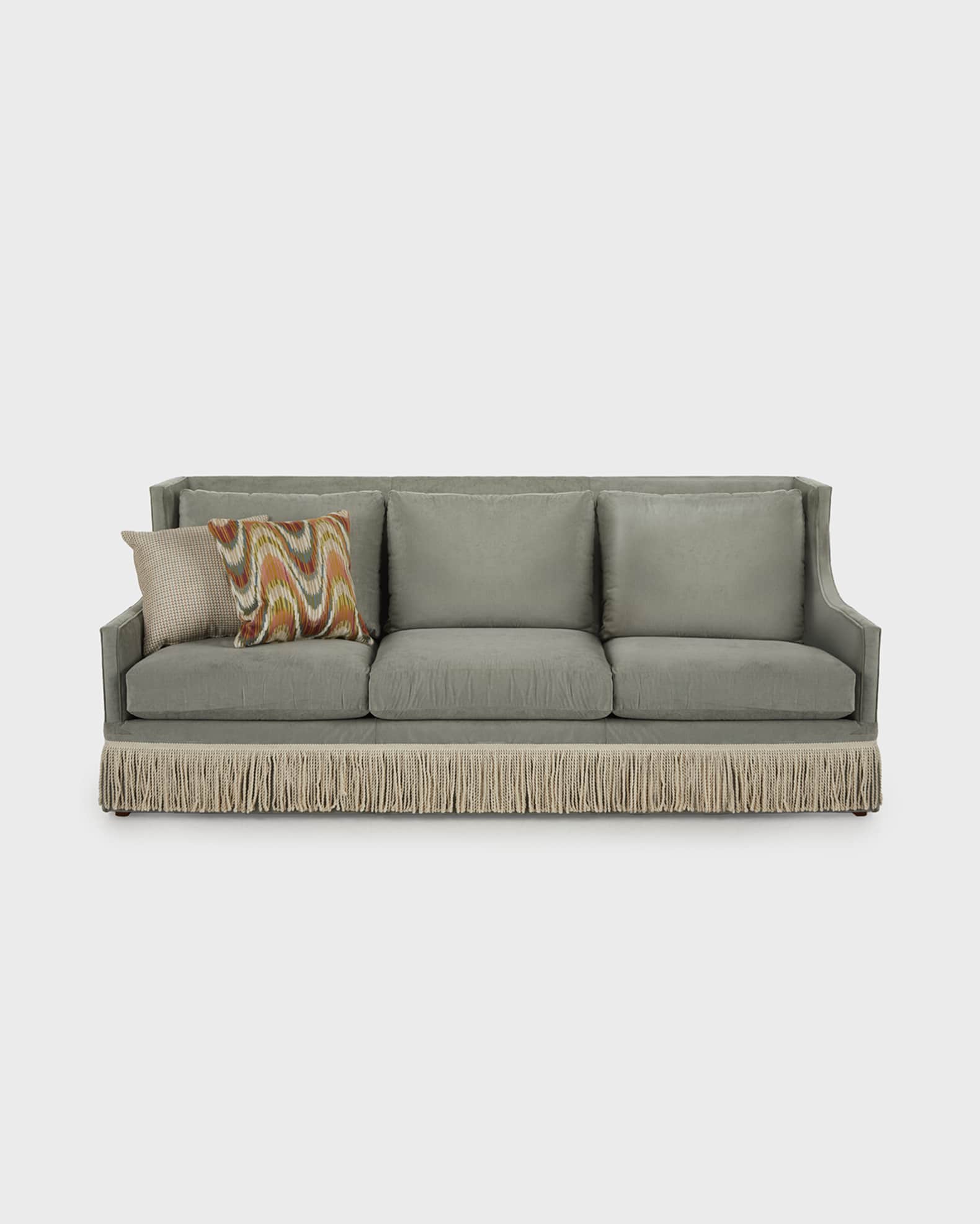 Massoud Floraine Fringed Sofa - 93" | Neiman Marcus