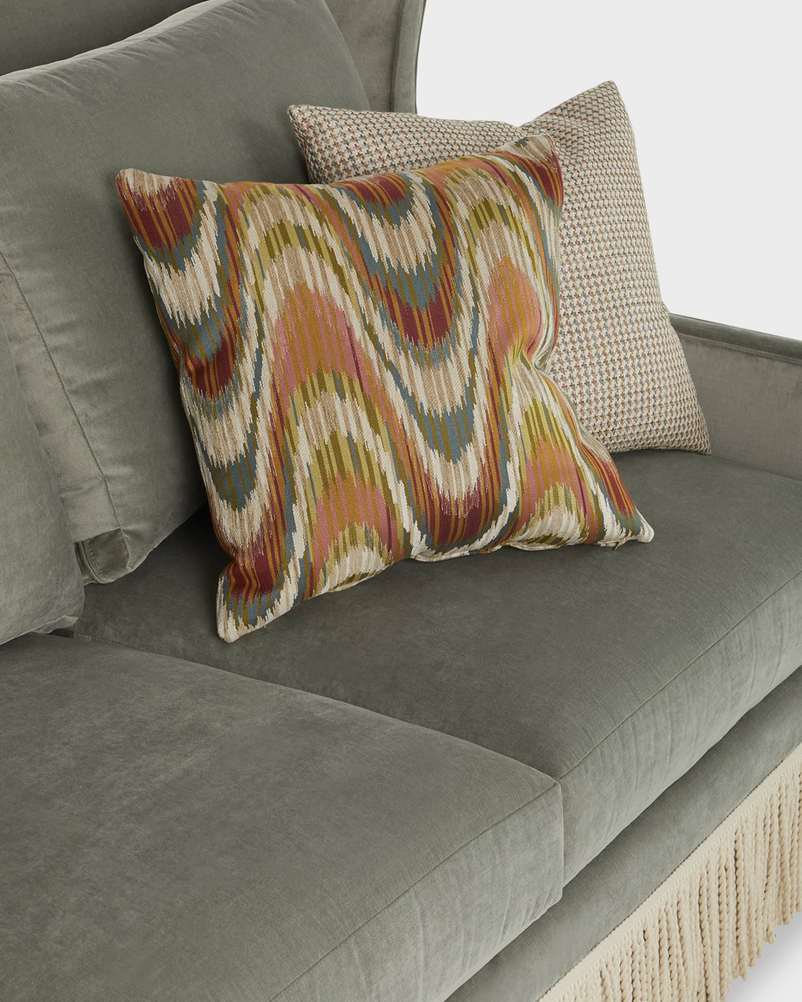 Massoud Floraine Fringed Sofa - 93" | Neiman Marcus