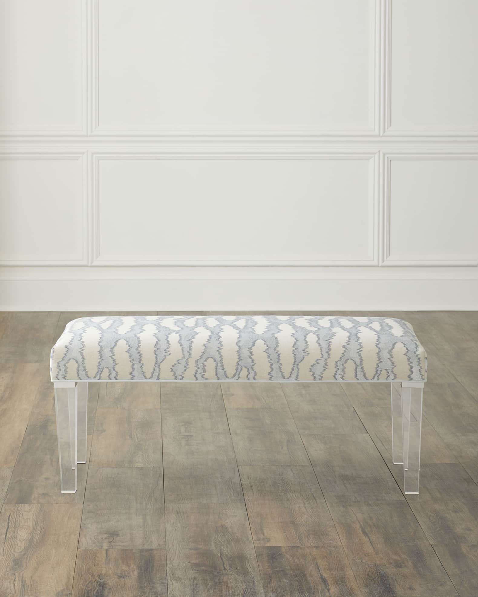 Massoud Lessly Acrylic Leg Bench 47" | Neiman Marcus