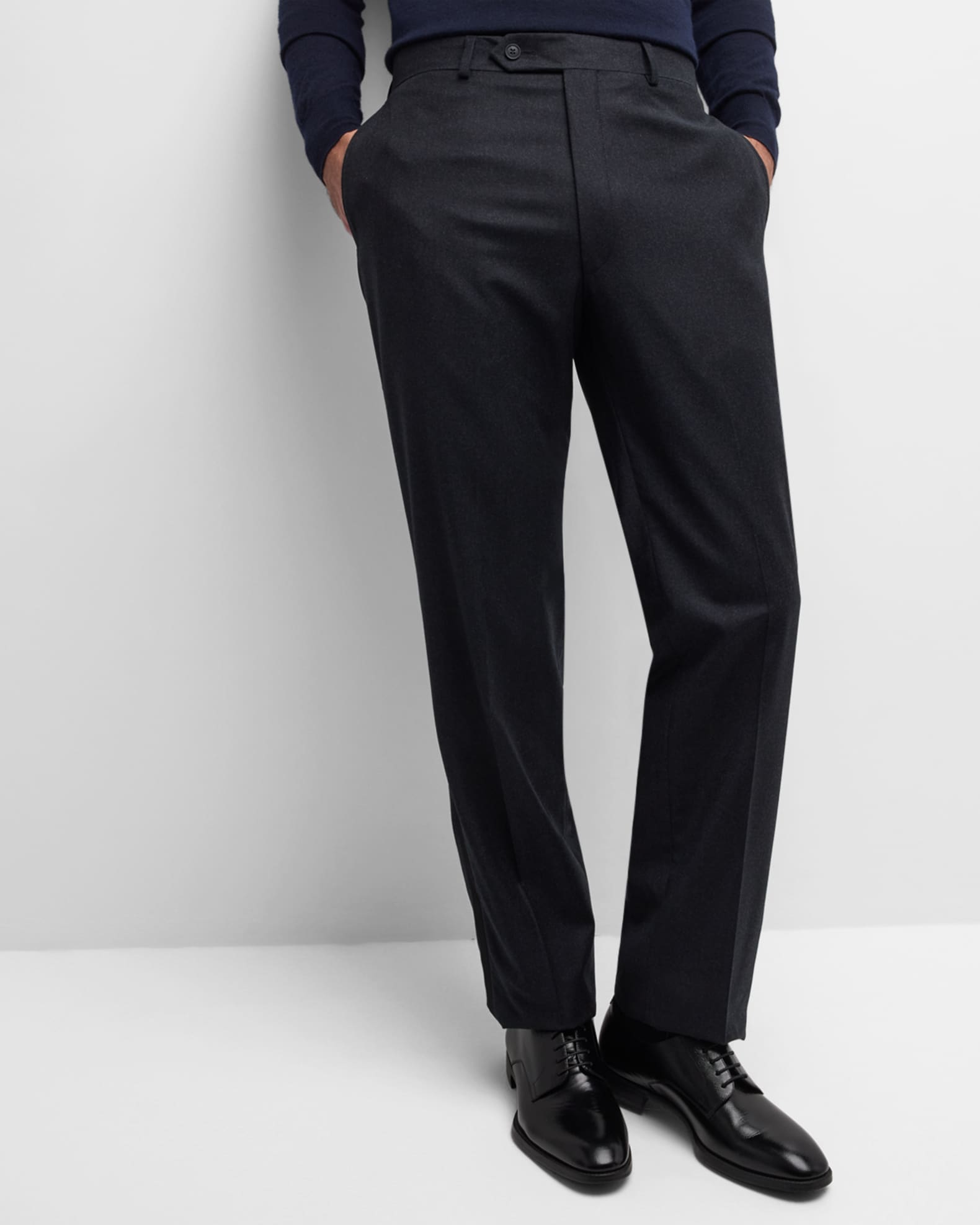 Paul Stuart Men's James Flannel Formal Trousers | Neiman Marcus