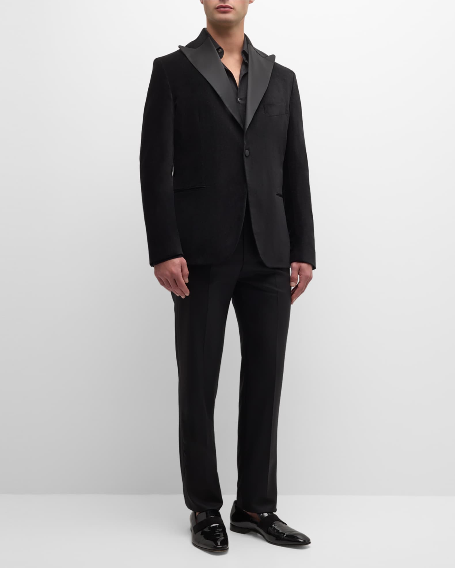Paul Stuart Men's Velvet Peak-Lapel Dinner Jacket | Neiman Marcus