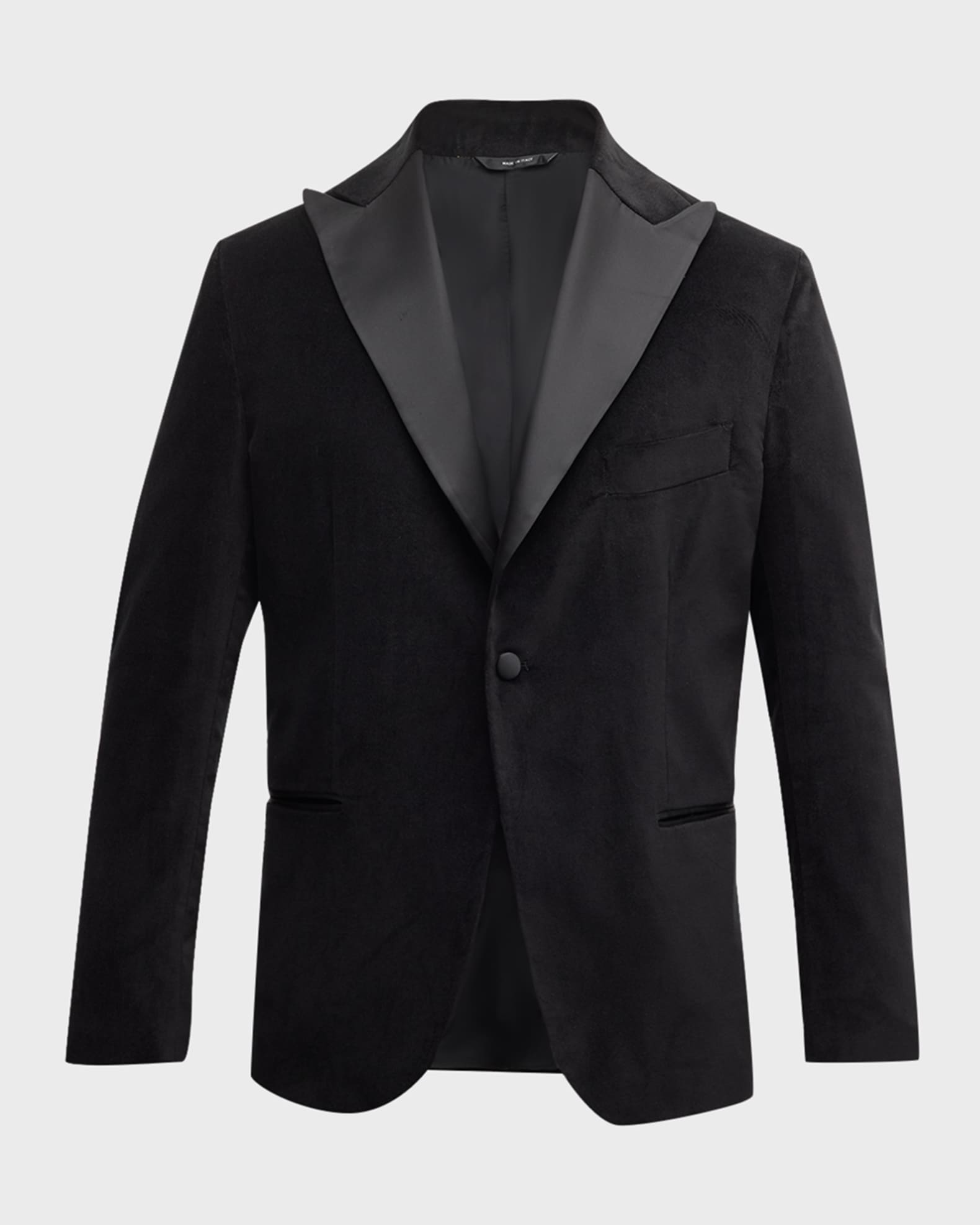 Paul Stuart Men's Velvet Peak-Lapel Dinner Jacket | Neiman Marcus