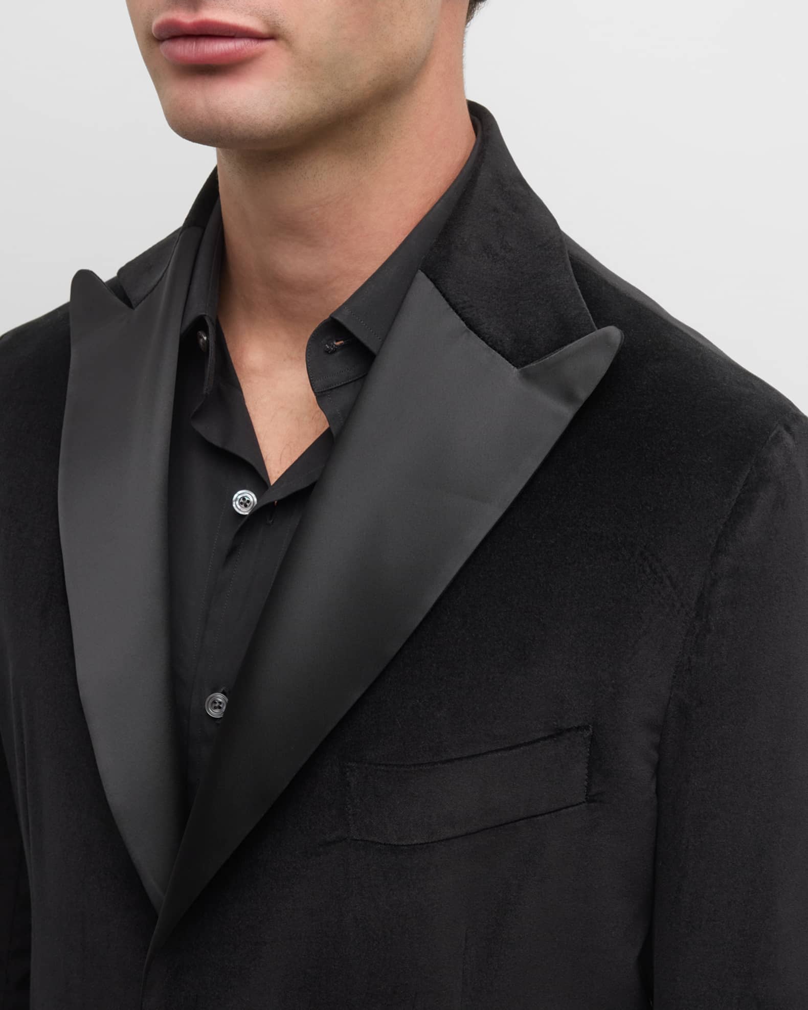 Paul Stuart Men's Velvet Peak-Lapel Dinner Jacket | Neiman Marcus