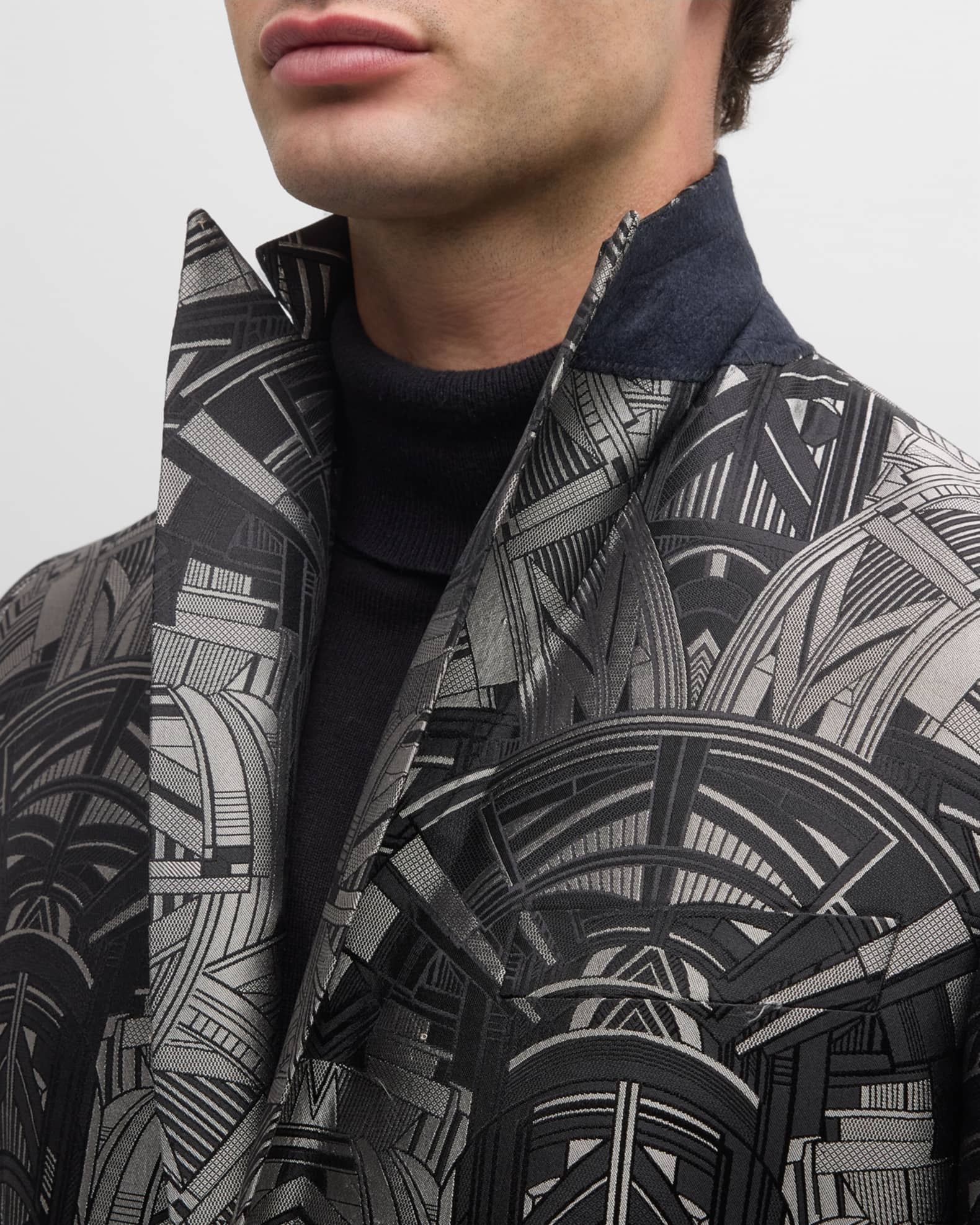 Paul Stuart Men's Jacquard Peak-Lapel Dinner Jacket | Neiman Marcus