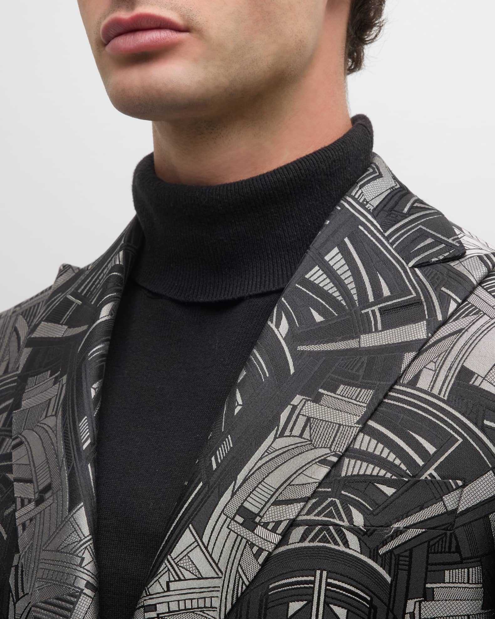 Paul Stuart Men's Jacquard Peak-Lapel Dinner Jacket | Neiman Marcus