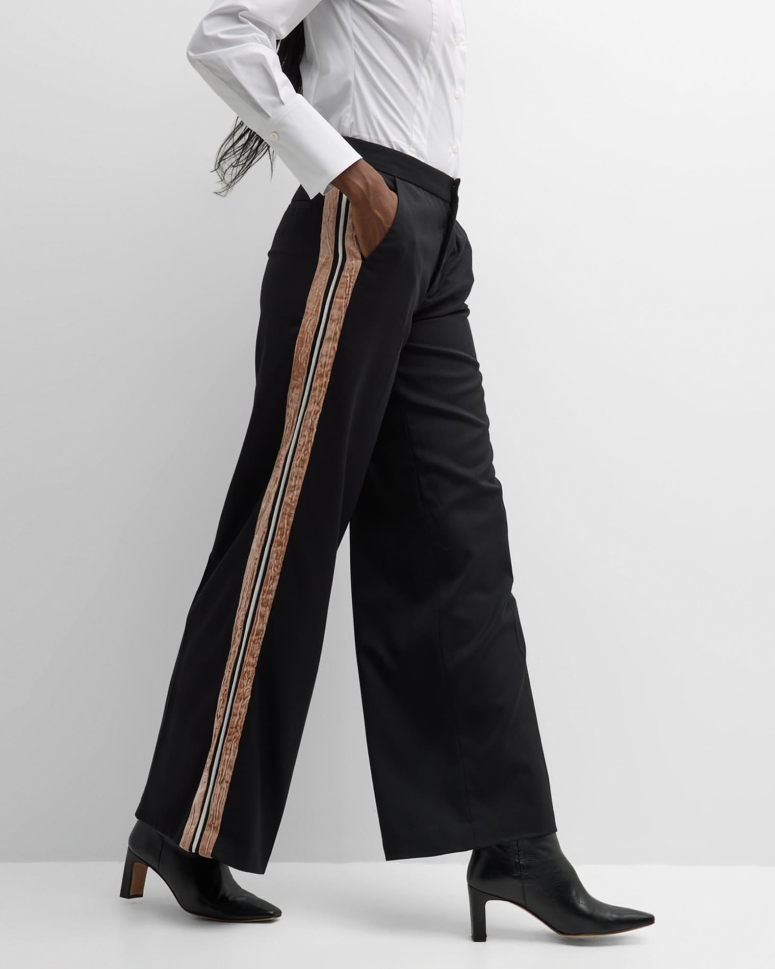 CALLAS Milano Viva Striped Wide-Leg Pants | Neiman Marcus