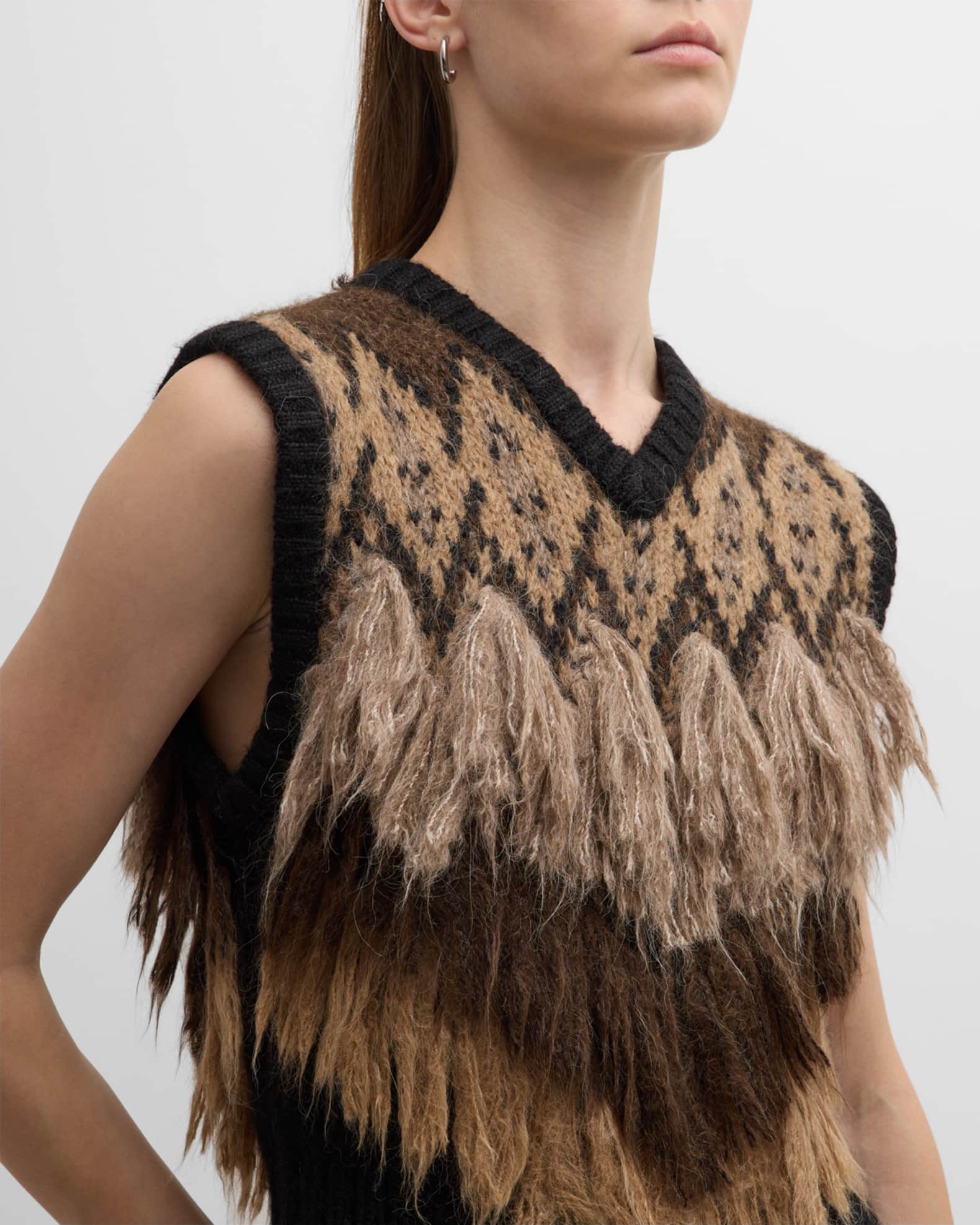 Lingua Franca Fluffy Sweater Vest | Neiman Marcus