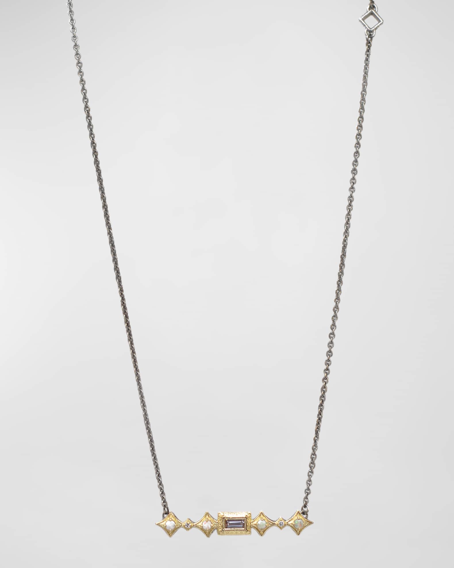 Armenta Crivelli Bar Necklace with Opal and Morganite | Neiman Marcus