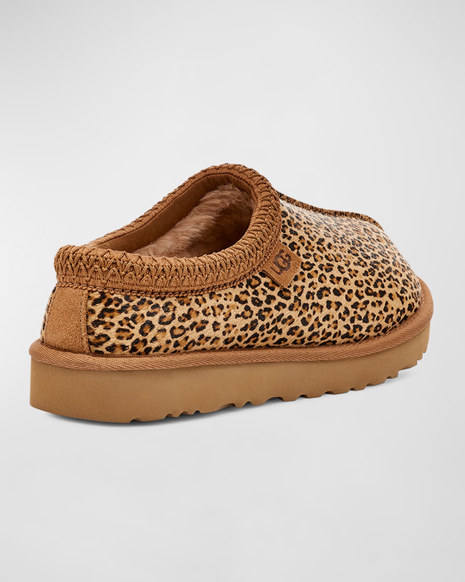 UGG Tasman Speckles Animal-Print Cozy Slippers | Neiman Marcus