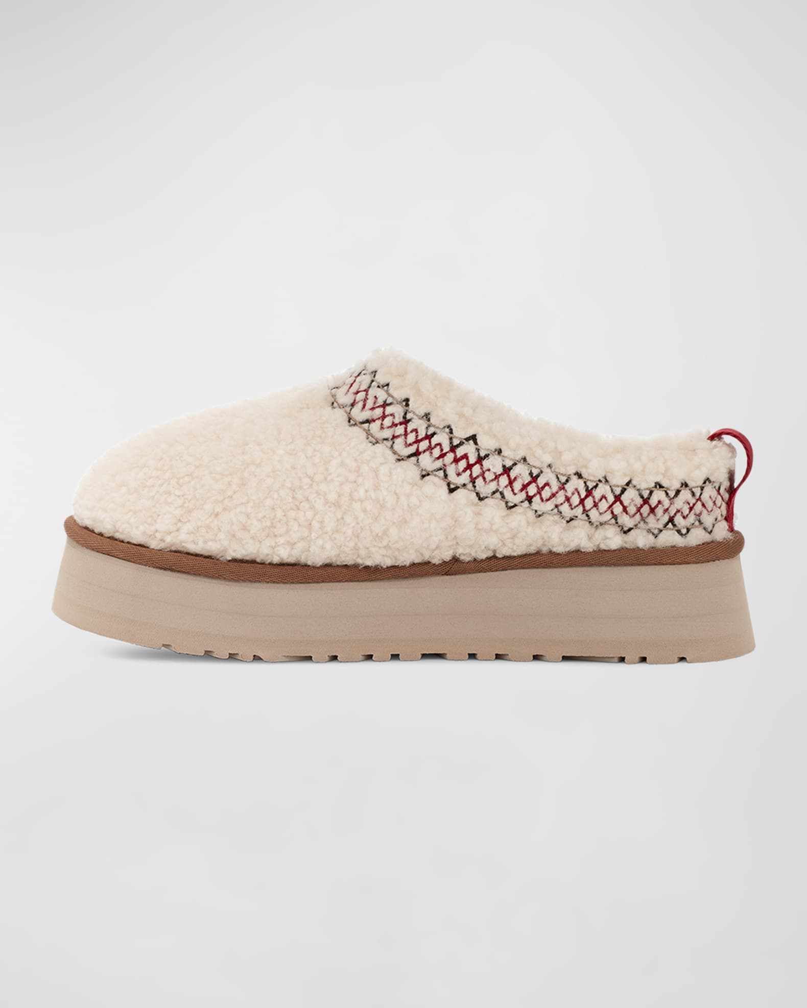 UGG Tazz Shearling Braided Flatform Slippers | Neiman Marcus