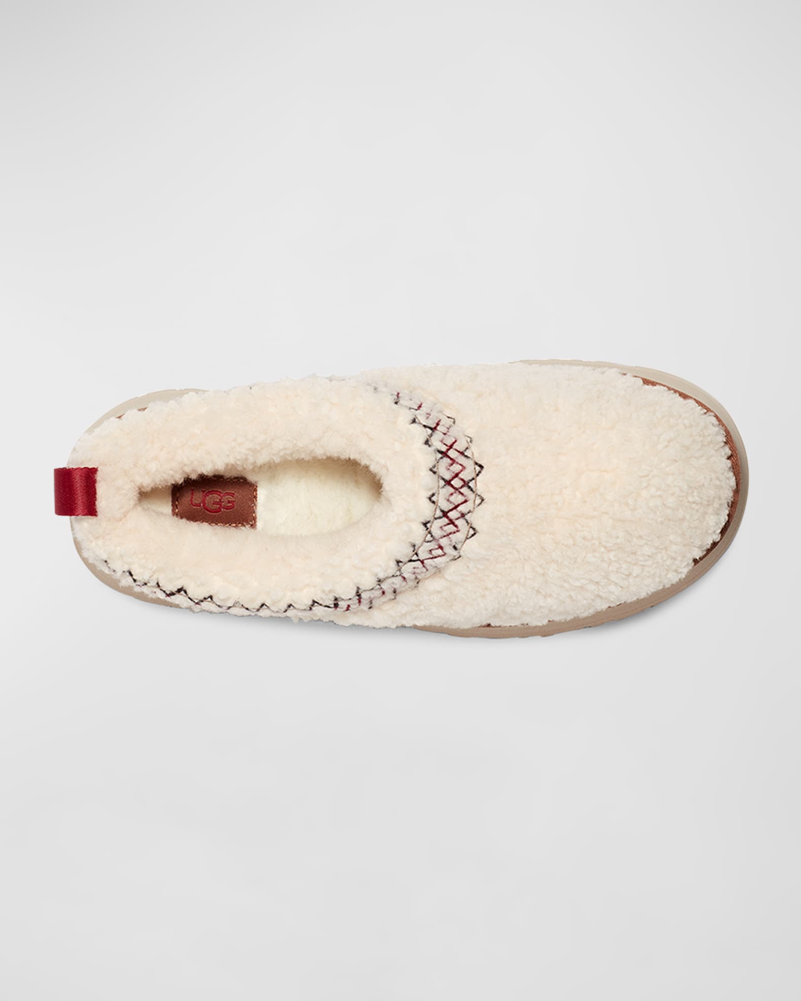 UGG Tazz Shearling Braided Flatform Slippers | Neiman Marcus
