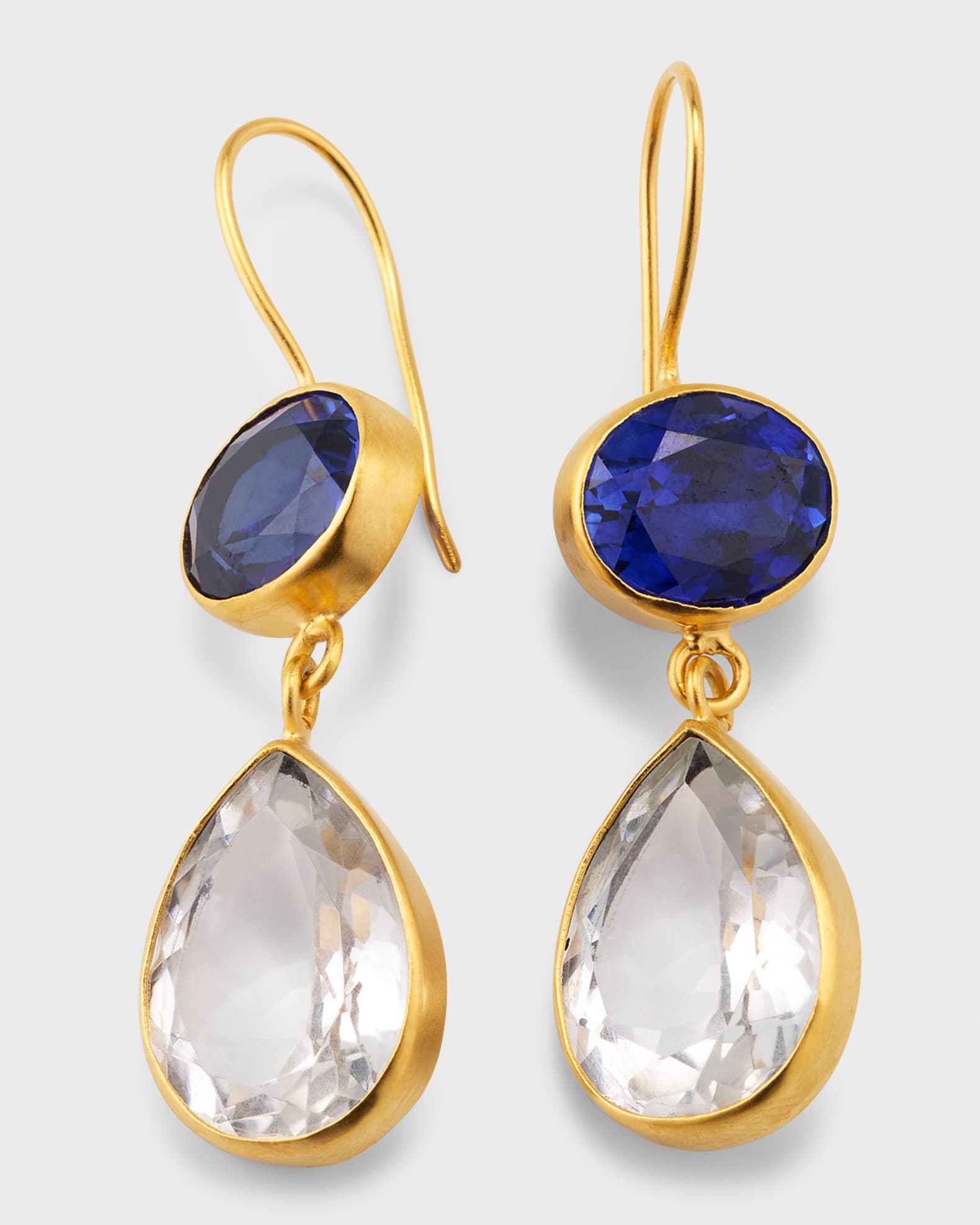 Dina Mackney Sapphire and Quartz Drop Earrings | Neiman Marcus