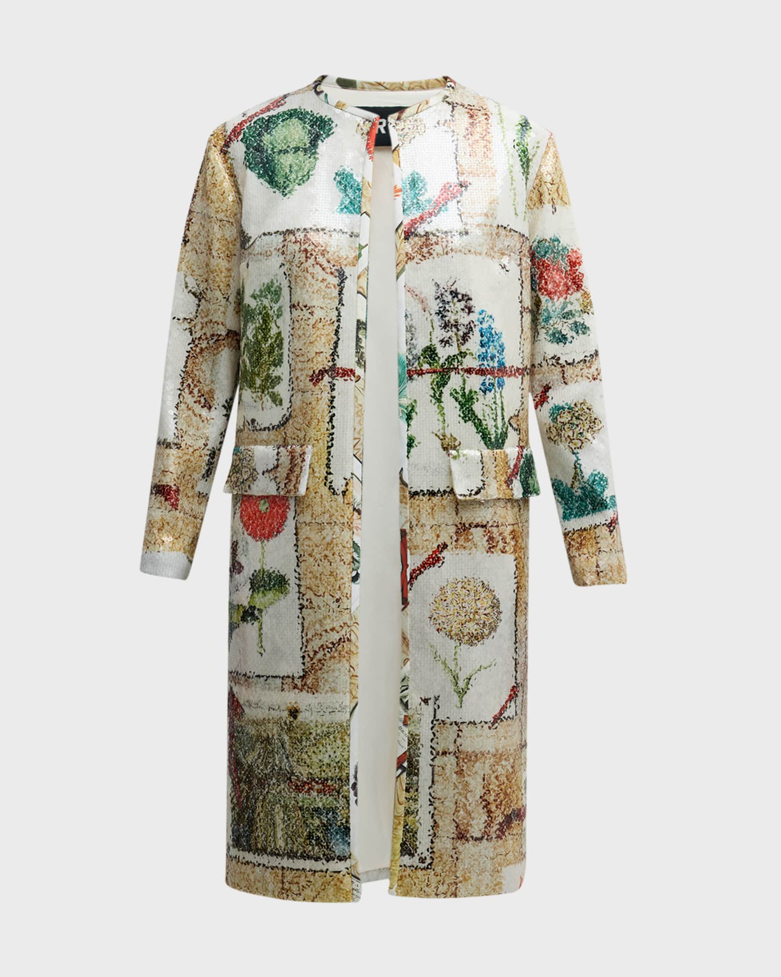 Libertine Sequin Colefax Printed Duster Coat | Neiman Marcus