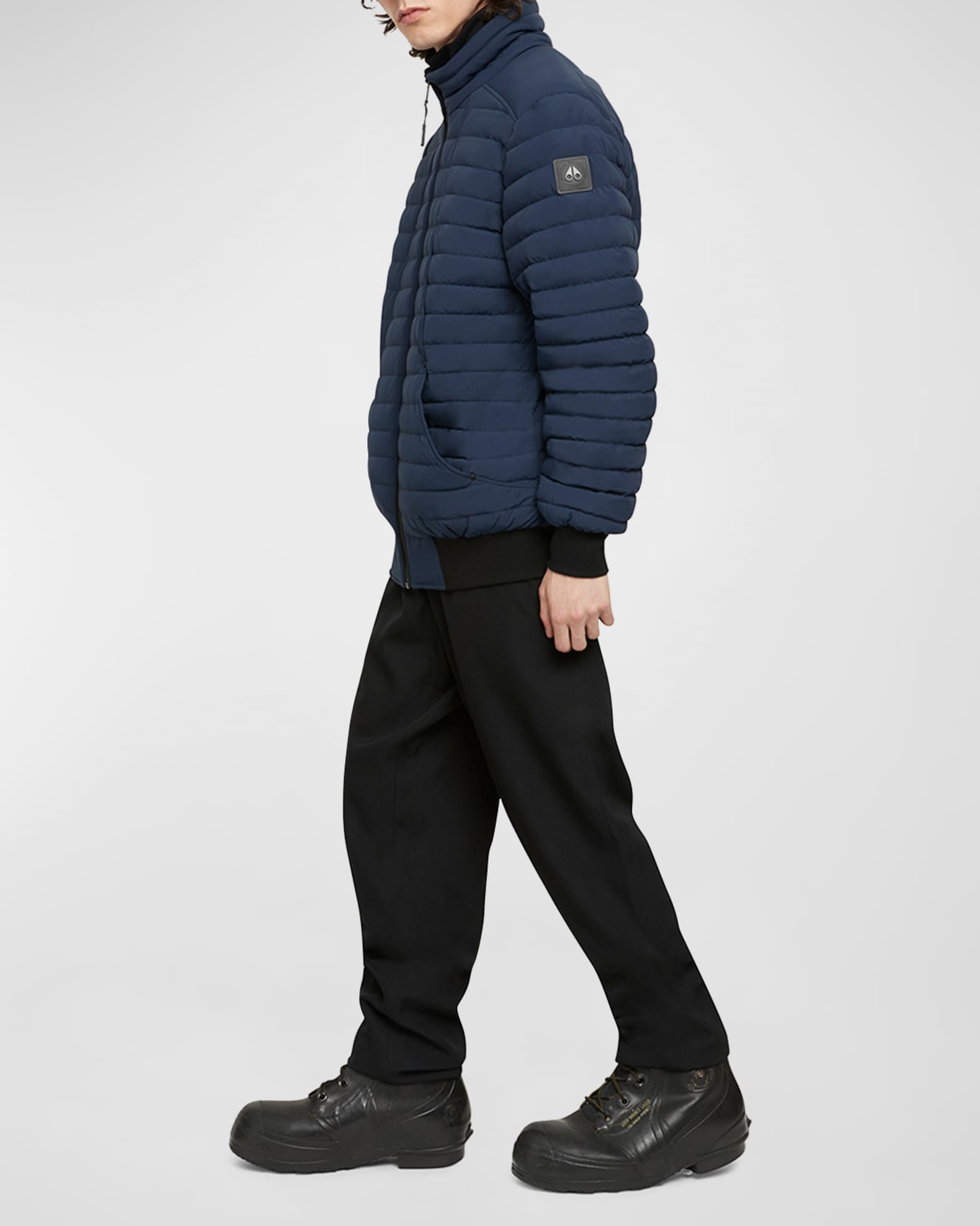 Moose Knuckles Men's Keap Lightweight Down Bomber Jacket | Neiman Marcus