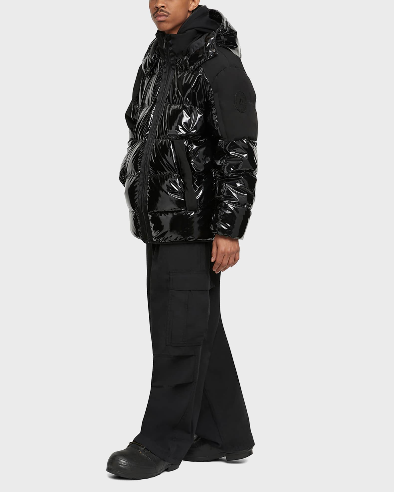 Moose Knuckles Men's Dugald Glossy Puffer Jacket | Neiman Marcus