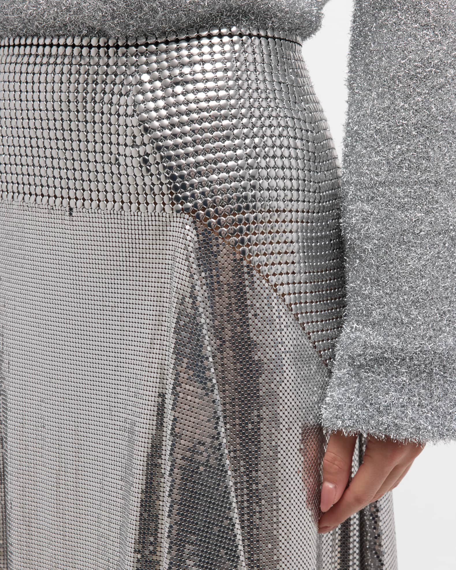 Rabanne Chainmail Midi Handkerchief Skirt | Neiman Marcus