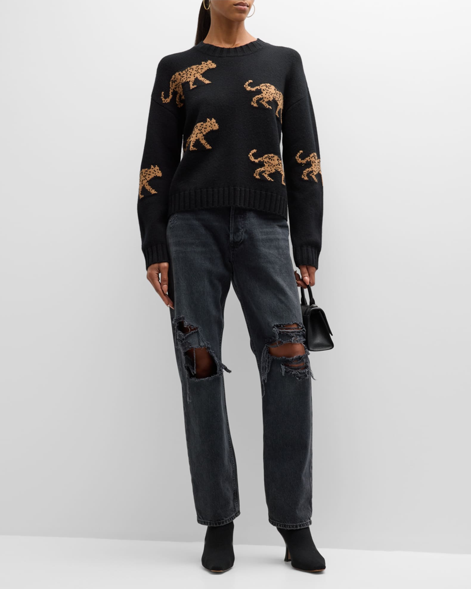 Rails Perci Jungle Cats Intarsia Wool-Blend Sweater | Neiman Marcus