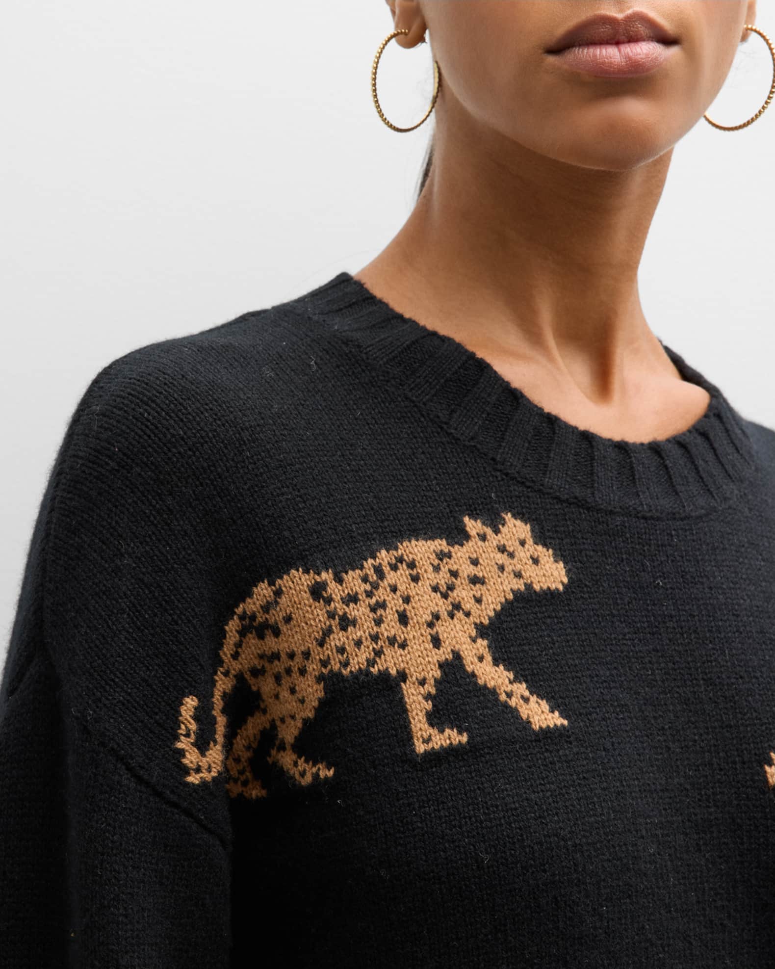 Rails Perci Jungle Cats Intarsia Wool-Blend Sweater | Neiman Marcus