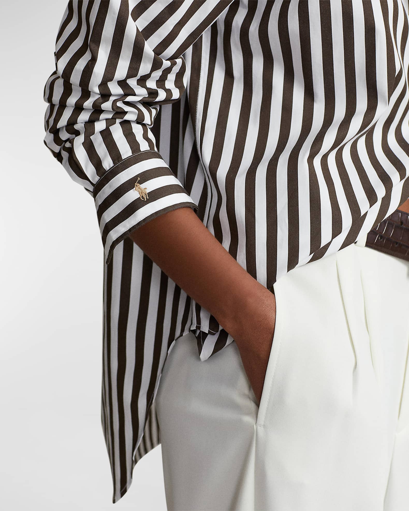 Polo Ralph Lauren Relaxed-Fit Striped Cotton Shirt | Neiman Marcus