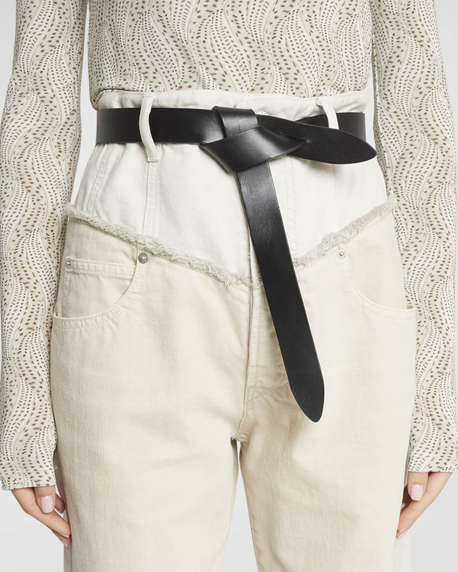 Isabel Marant Lecce Leather Pull-Through Belt | Neiman Marcus