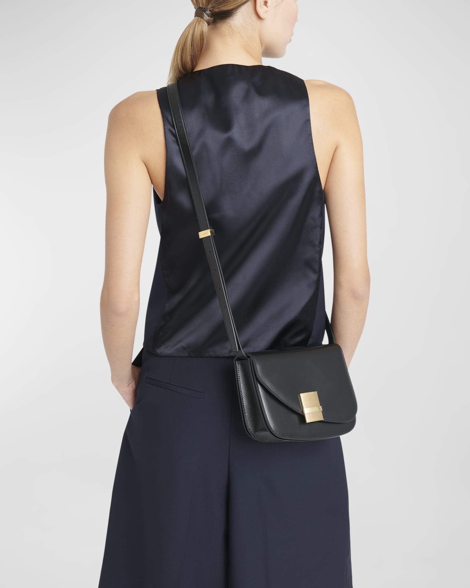 Ferragamo Fiamma Small Leather Crossbody Bag | Neiman Marcus