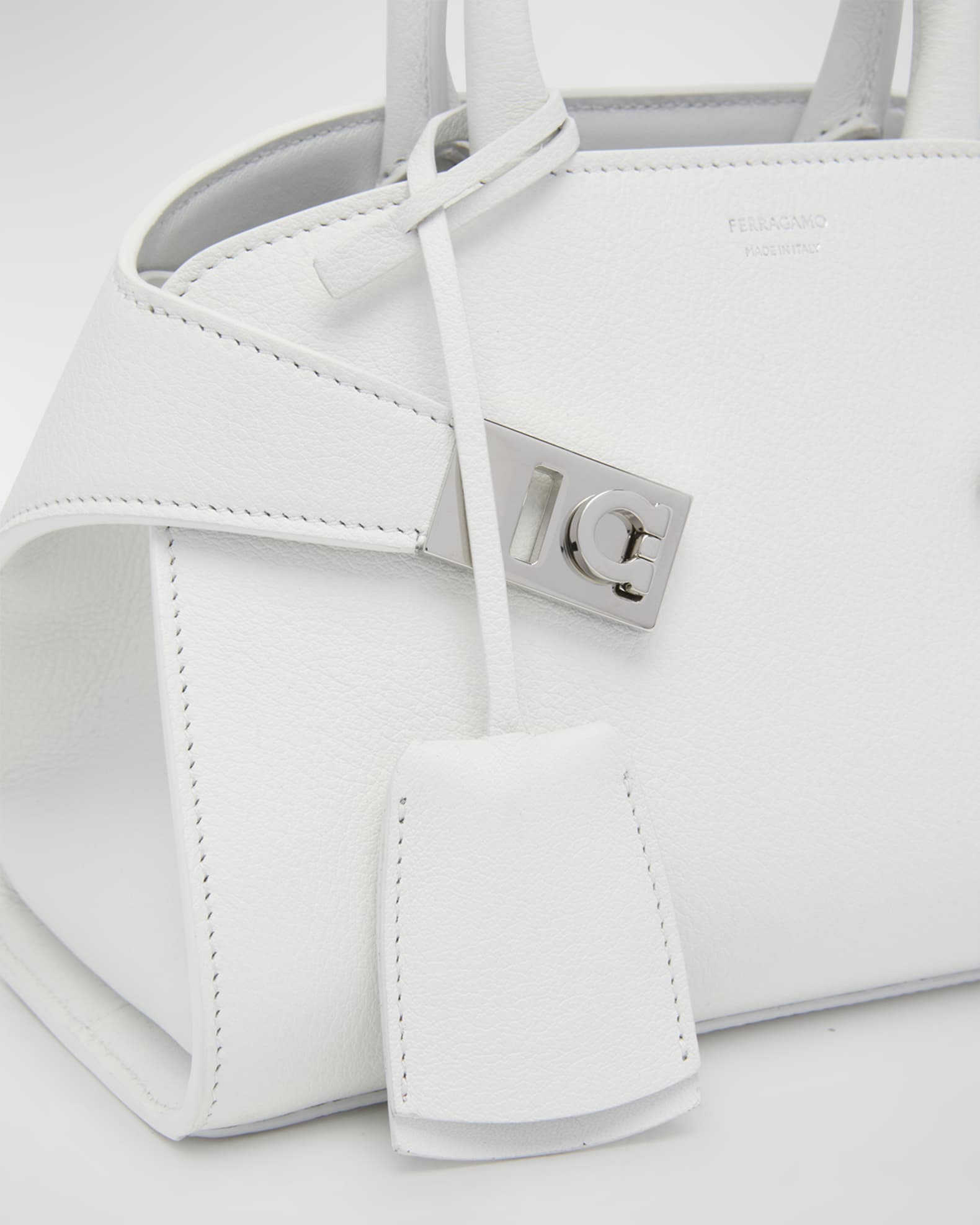 Ferragamo Mini Hug Leather Top-Handle Bag | Neiman Marcus