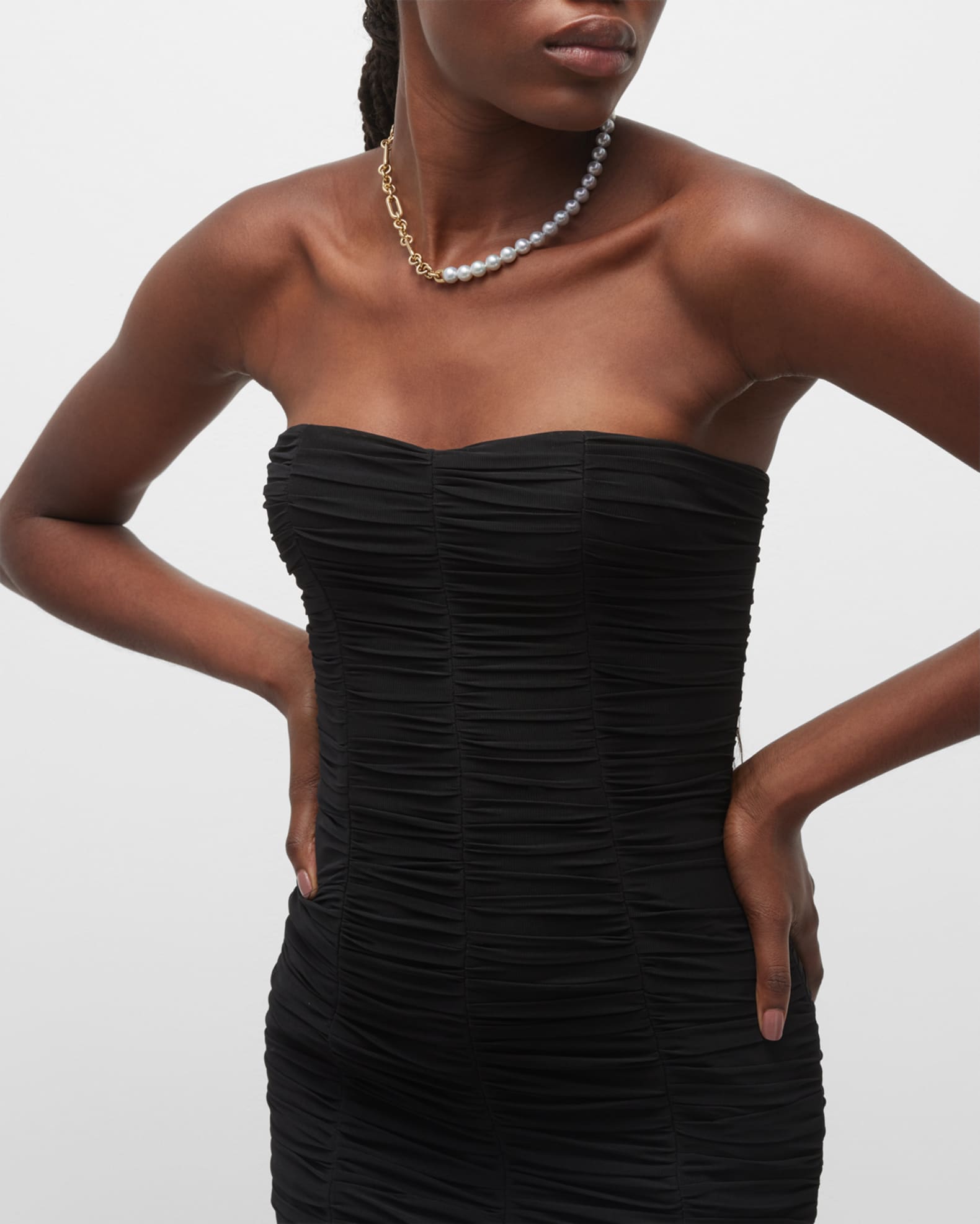 Pearls By Shari 18K Yellow Gold Pearl and Chain Link Necklace | Neiman ...