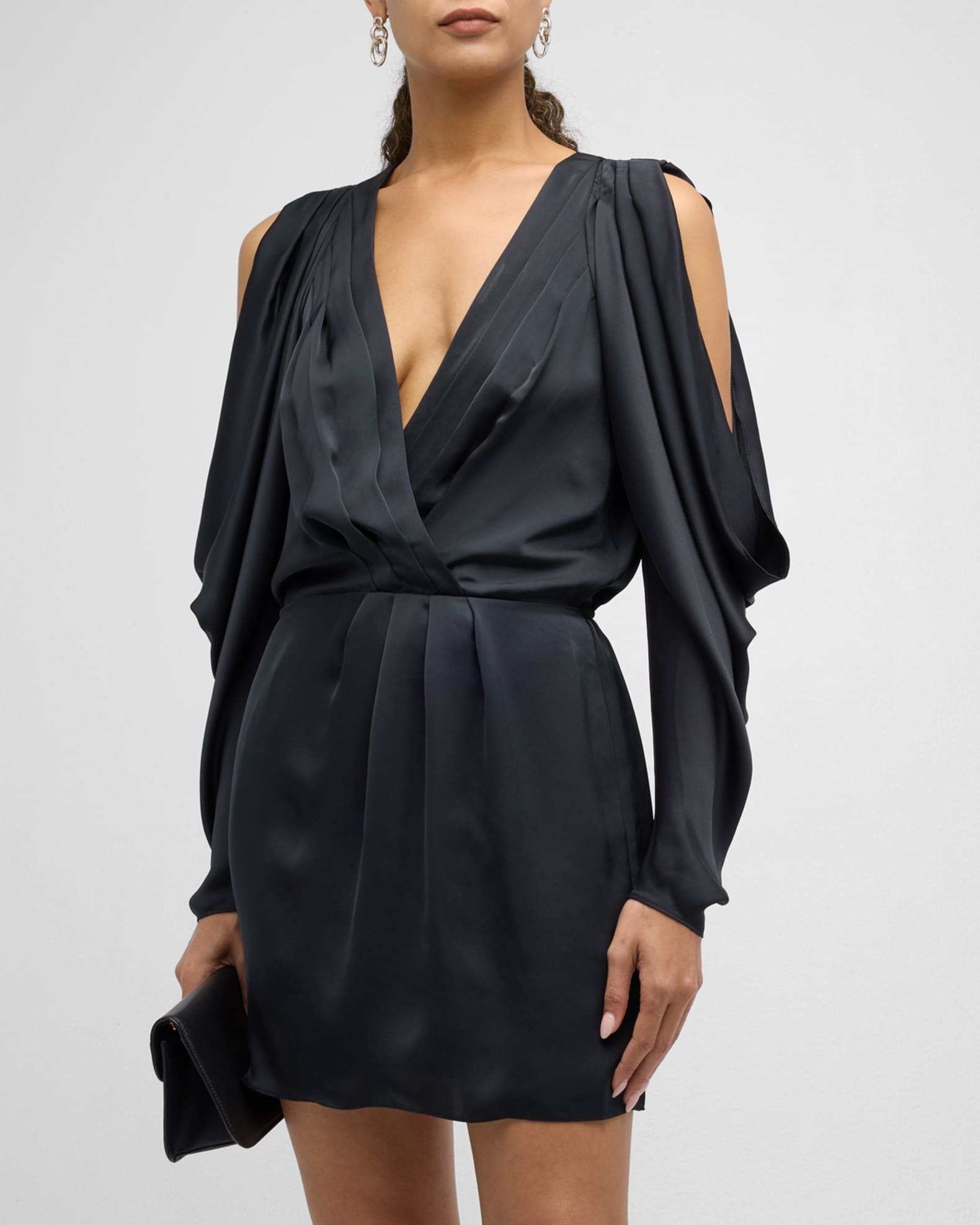 Ramy Brook Kimberly Draped Satin Mini Dress | Neiman Marcus