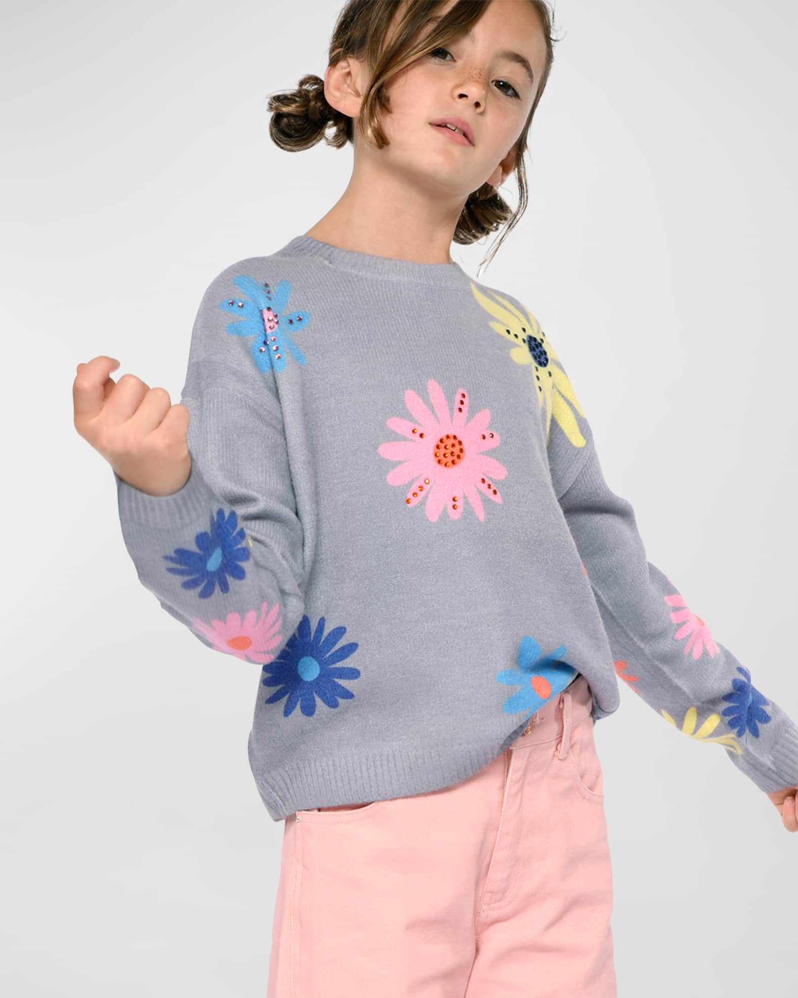 Girl's Flower Sweater | Neiman Marcus