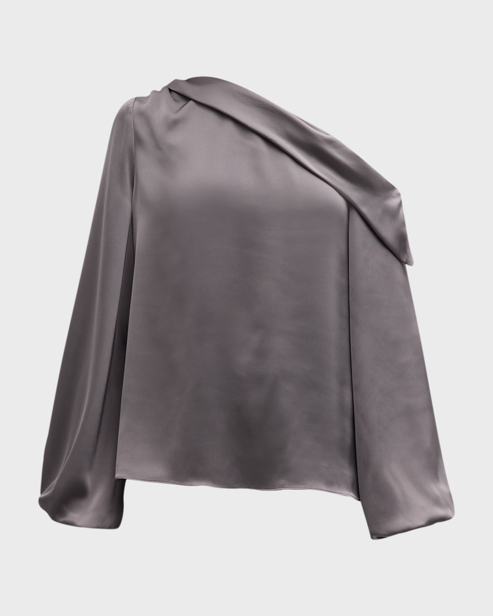 Ramy Brook Aspen Asymmetric Satin Blouse | Neiman Marcus