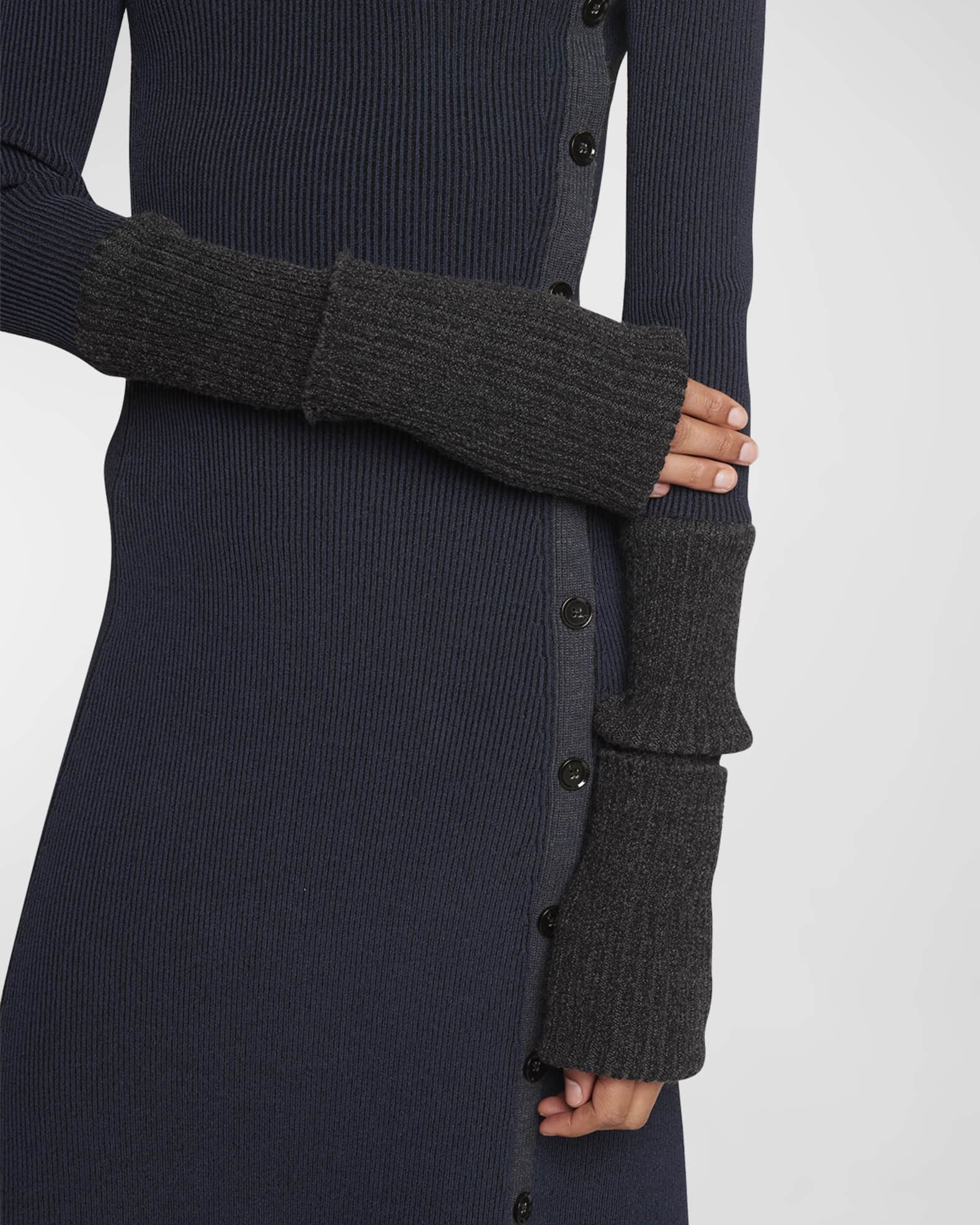 Proenza Schouler Fine Rib Knit Long-Sleeve Midi Sweater Dress | Neiman ...