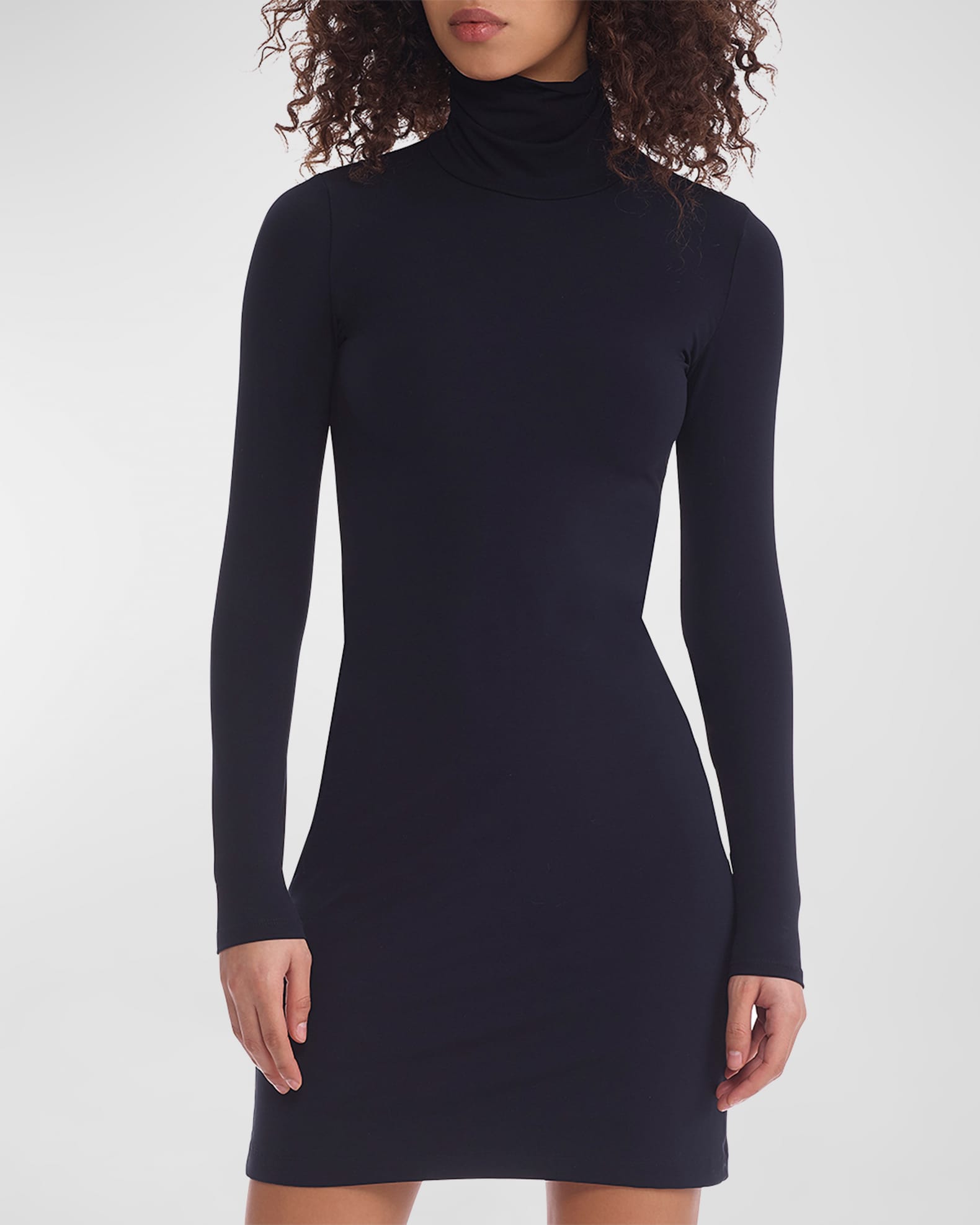 Commando Butter Luxe Long-Sleeve Turtleneck Mini Dress | Neiman Marcus