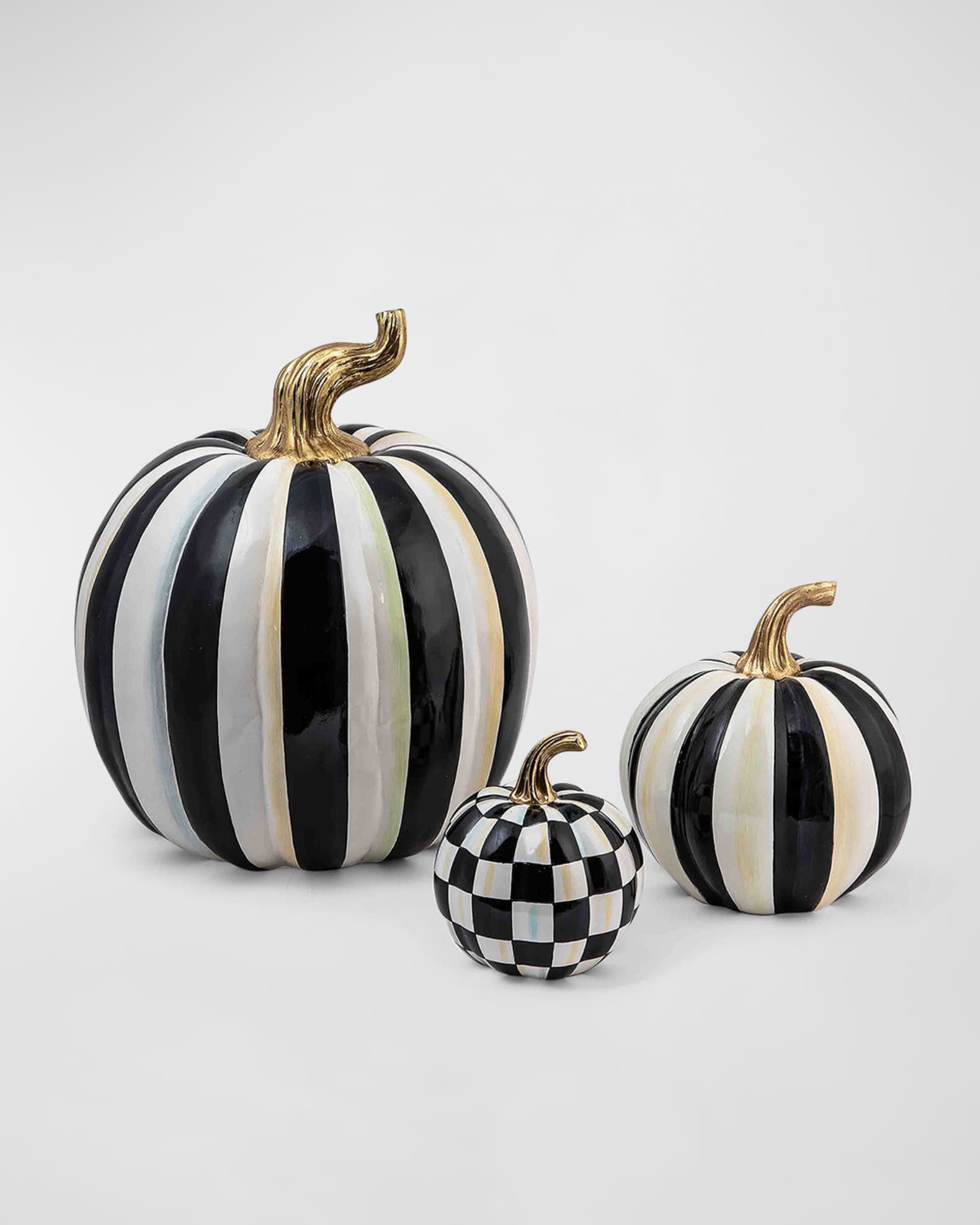 Courtly Check & Stripe Glossy Pumpkins | Neiman Marcus
