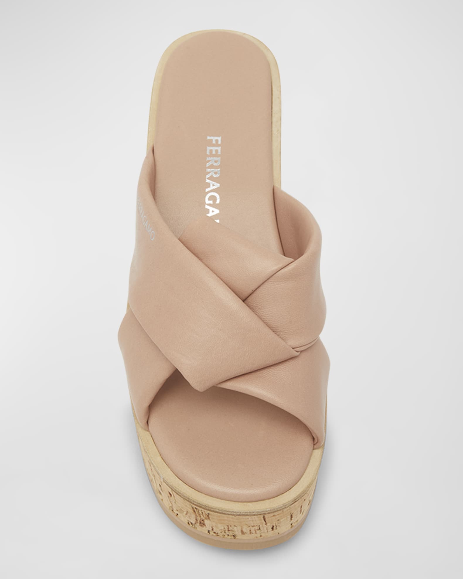 Ferragamo Engracia Leather Cork Slide Sandals | Neiman Marcus