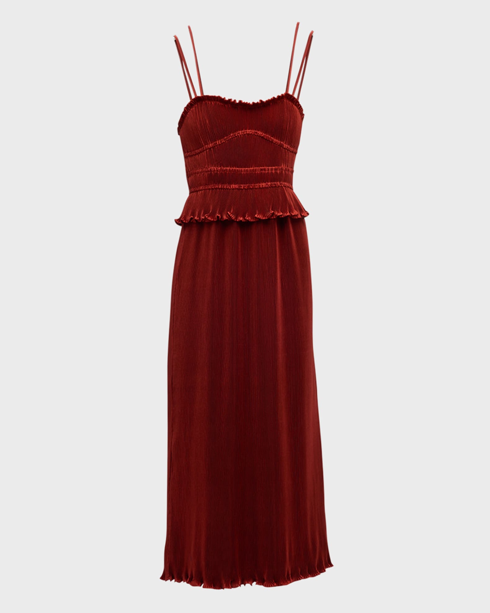 Derek Lam 10 Crosby Brisha Ribbed Velvet A-Line Midi Dress | Neiman Marcus
