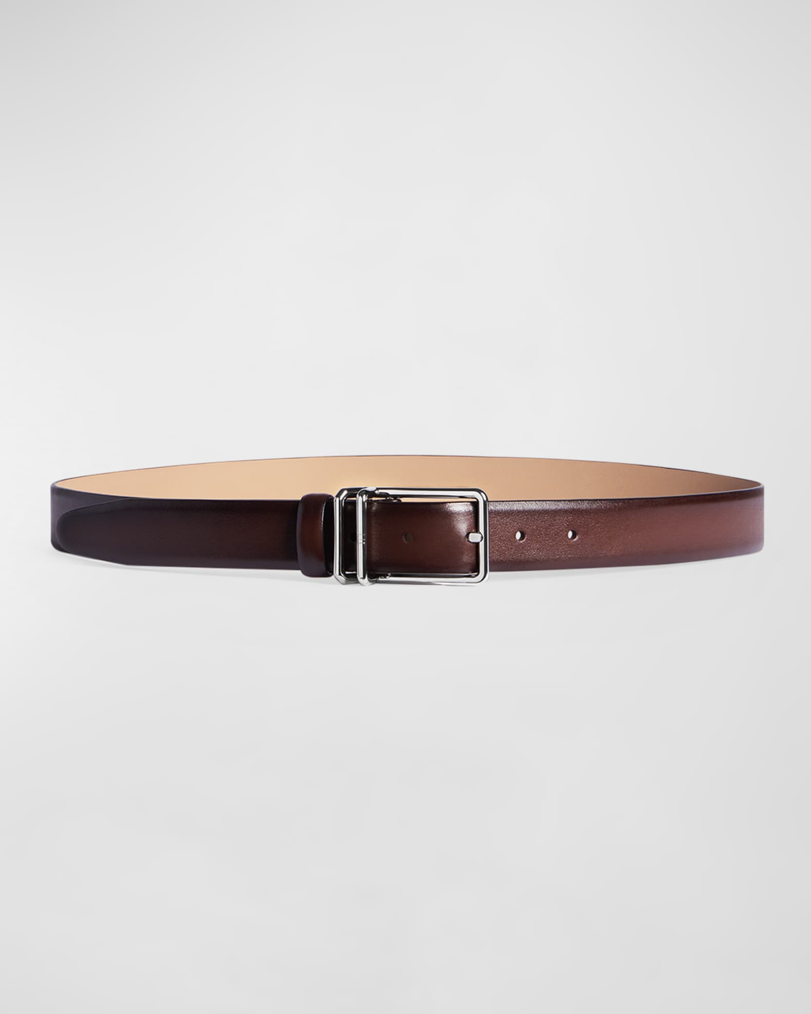 dunhill Men's 1893 Harness Buckle Leather Belt, 30mm | Neiman Marcus