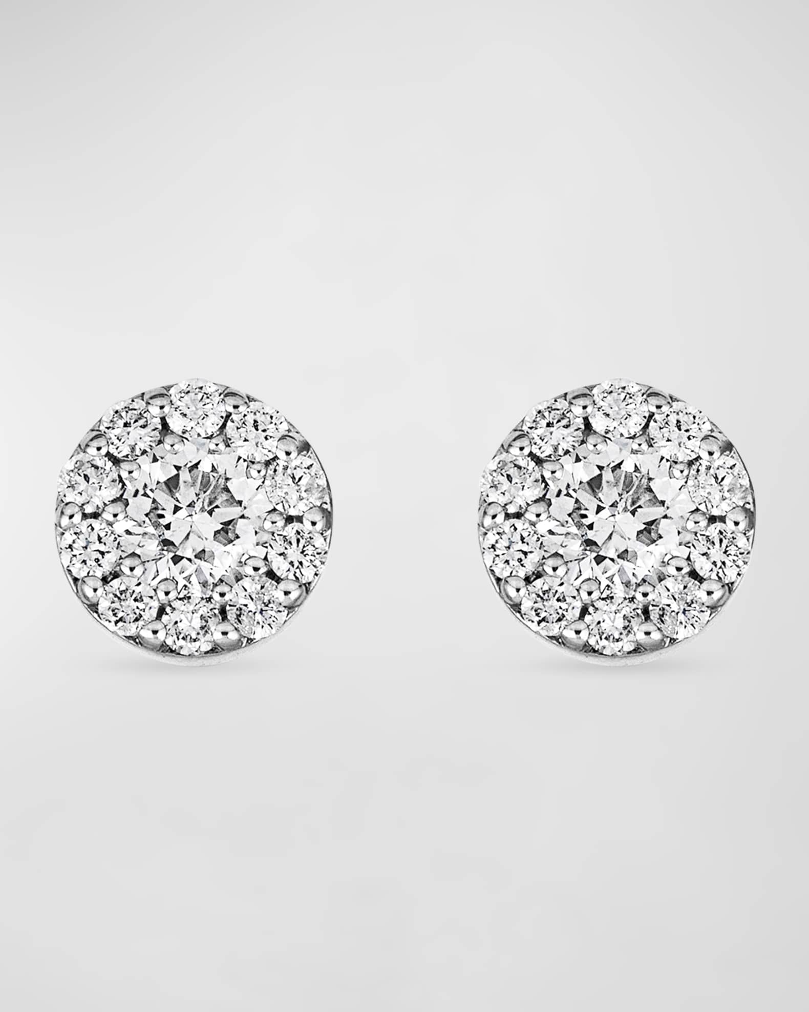 STONE AND STRAND Diamond Pavé Halo Circle Studs | Neiman Marcus