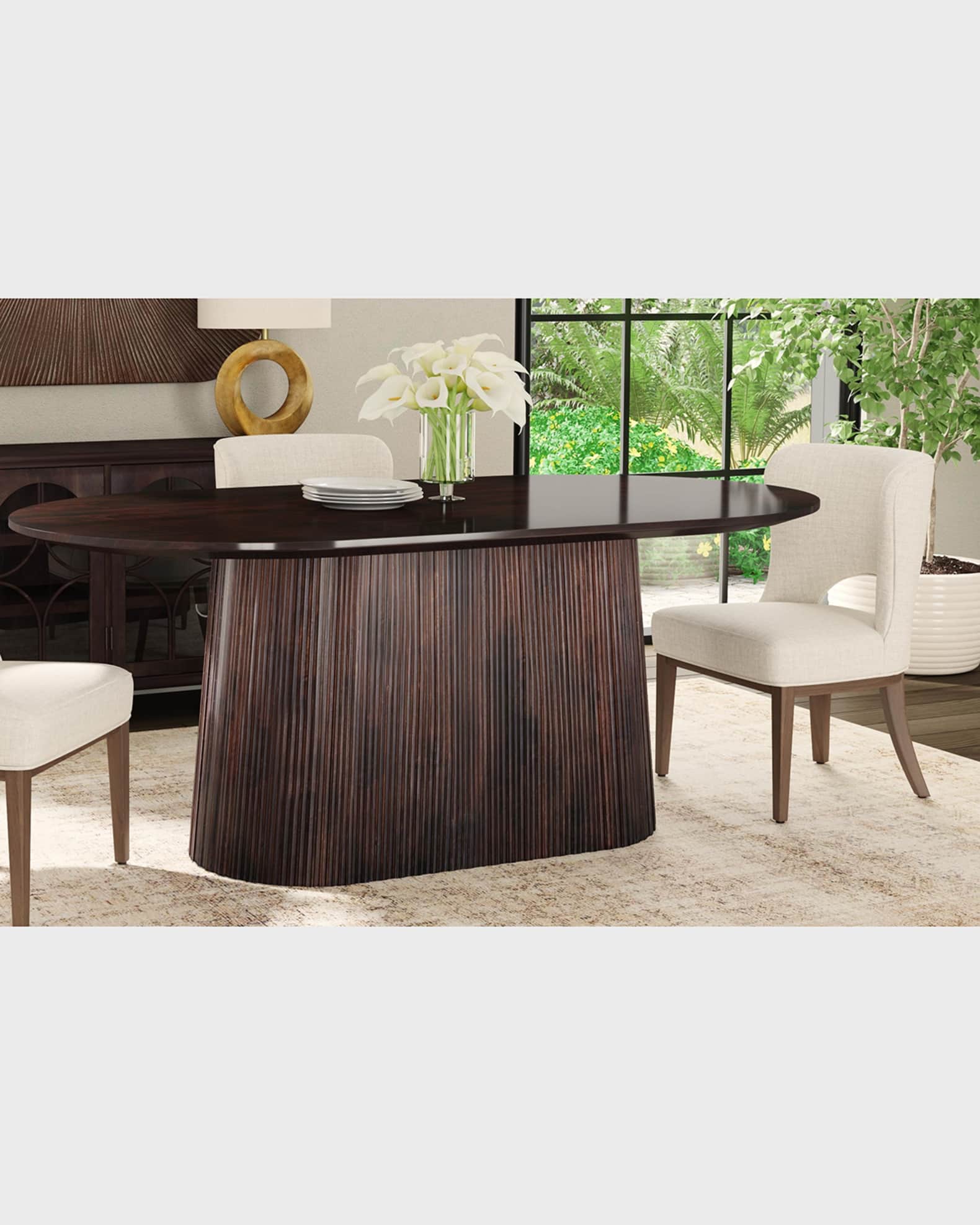 Katherine Noble by BMC Mina 79" Oval Dining Table | Neiman Marcus