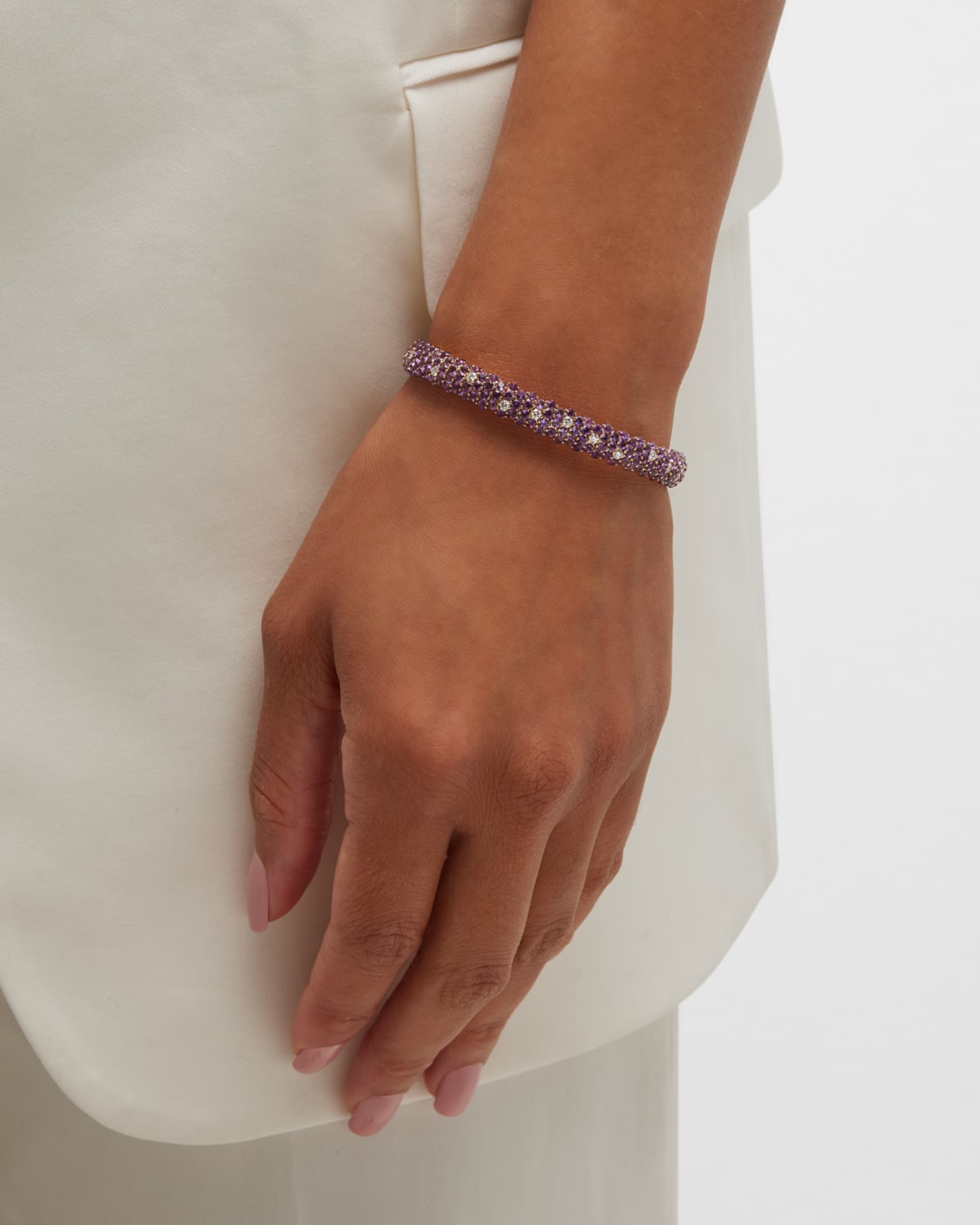 ZYDO 18K Rose Gold Bracelet with Diamonds and Amethyst | Neiman Marcus