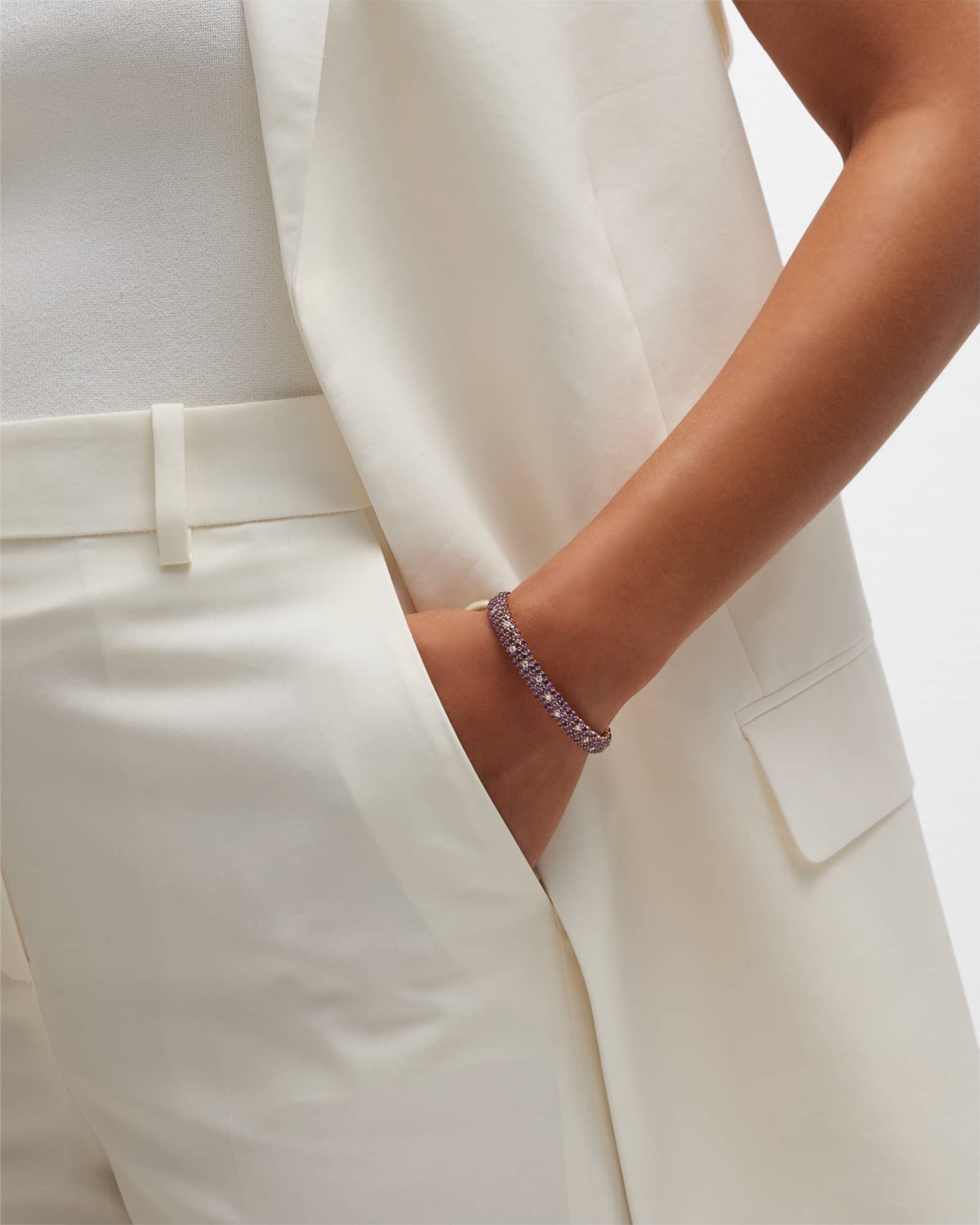 ZYDO 18K Rose Gold Bracelet with Diamonds and Amethyst | Neiman Marcus